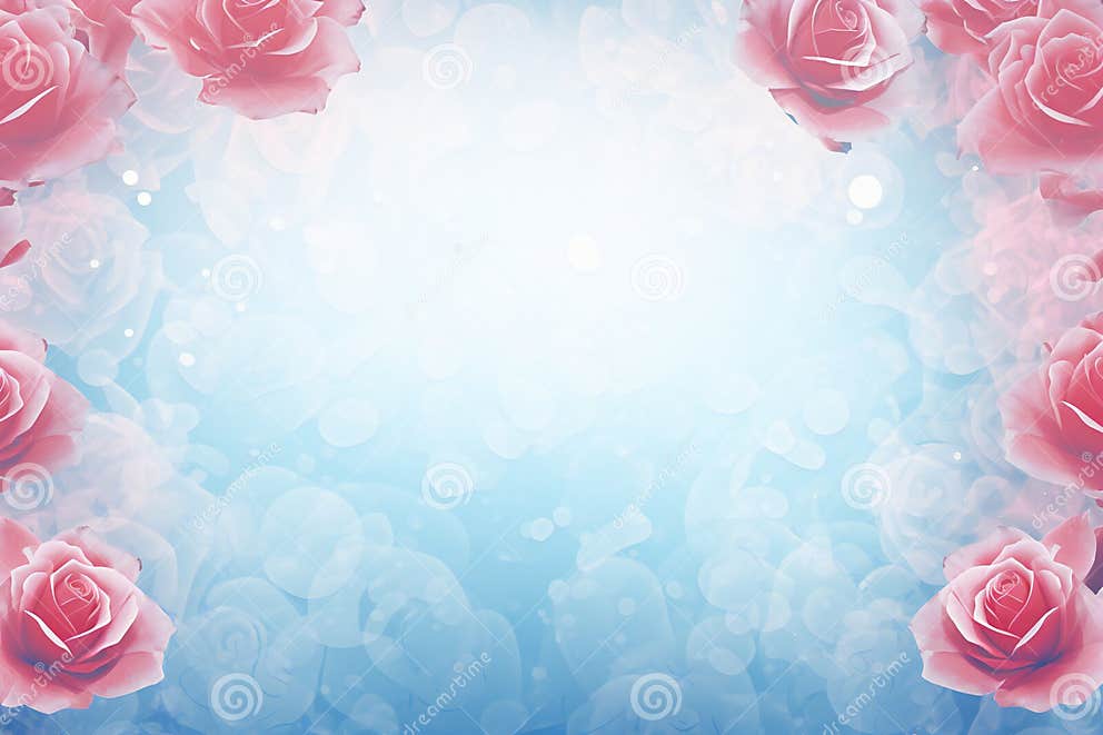 Soft Diffused Rose Pattern Frame for Website Greetings Card Invitation ...