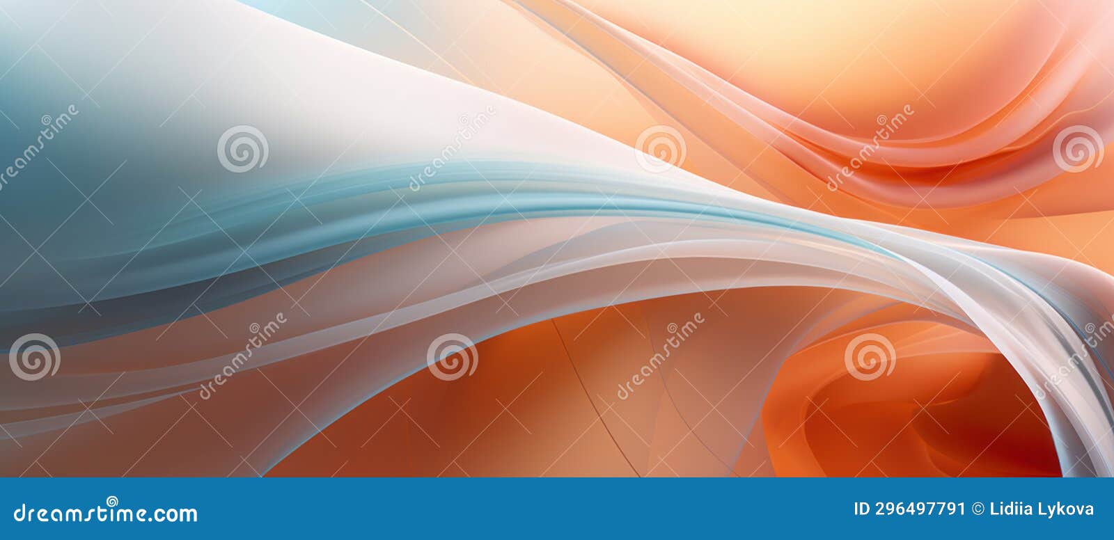 Soft Digital Curves Intertwine. AI Generative Stock Illustration ...