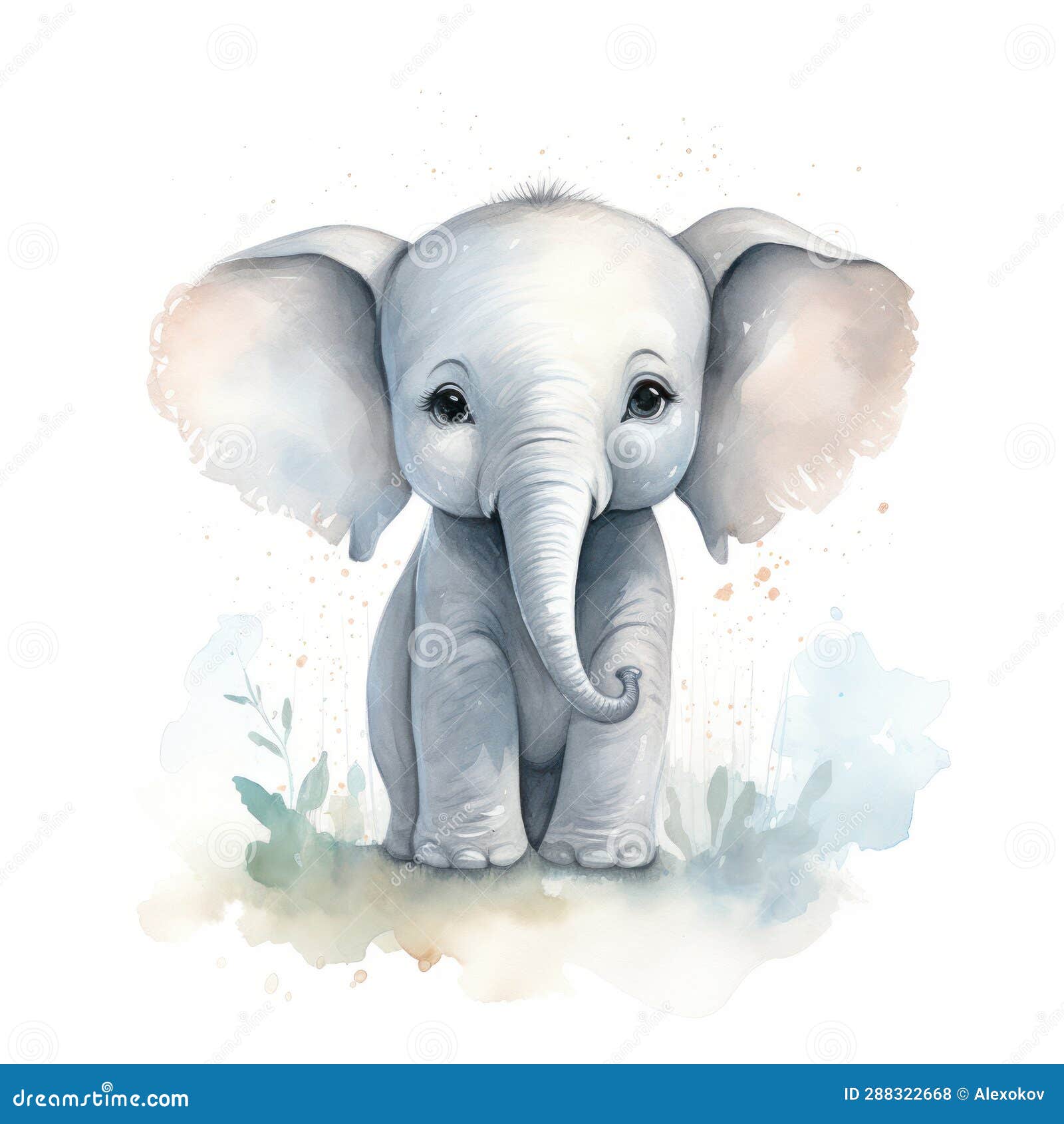 Elephant Clipart. Elephant Vector Illustration Cartoon Flat Style ...