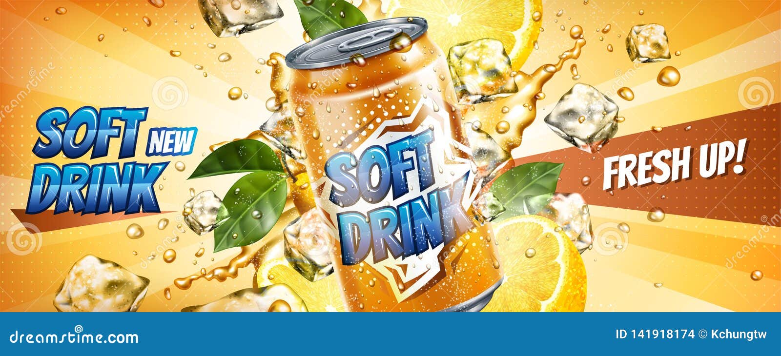 Soft drink banner ads stock vector. Illustration of summer - 141918174