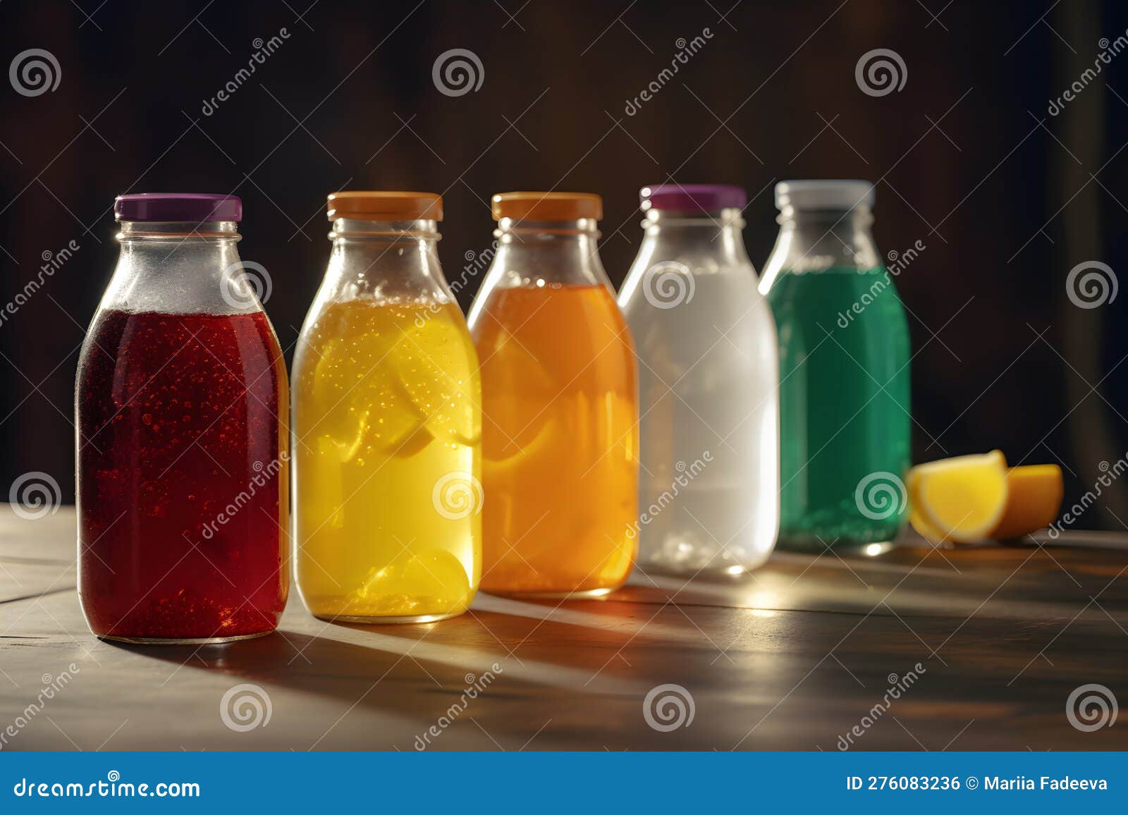 Soft Drink Based on Soda, Different Colors. with Generative AI ...