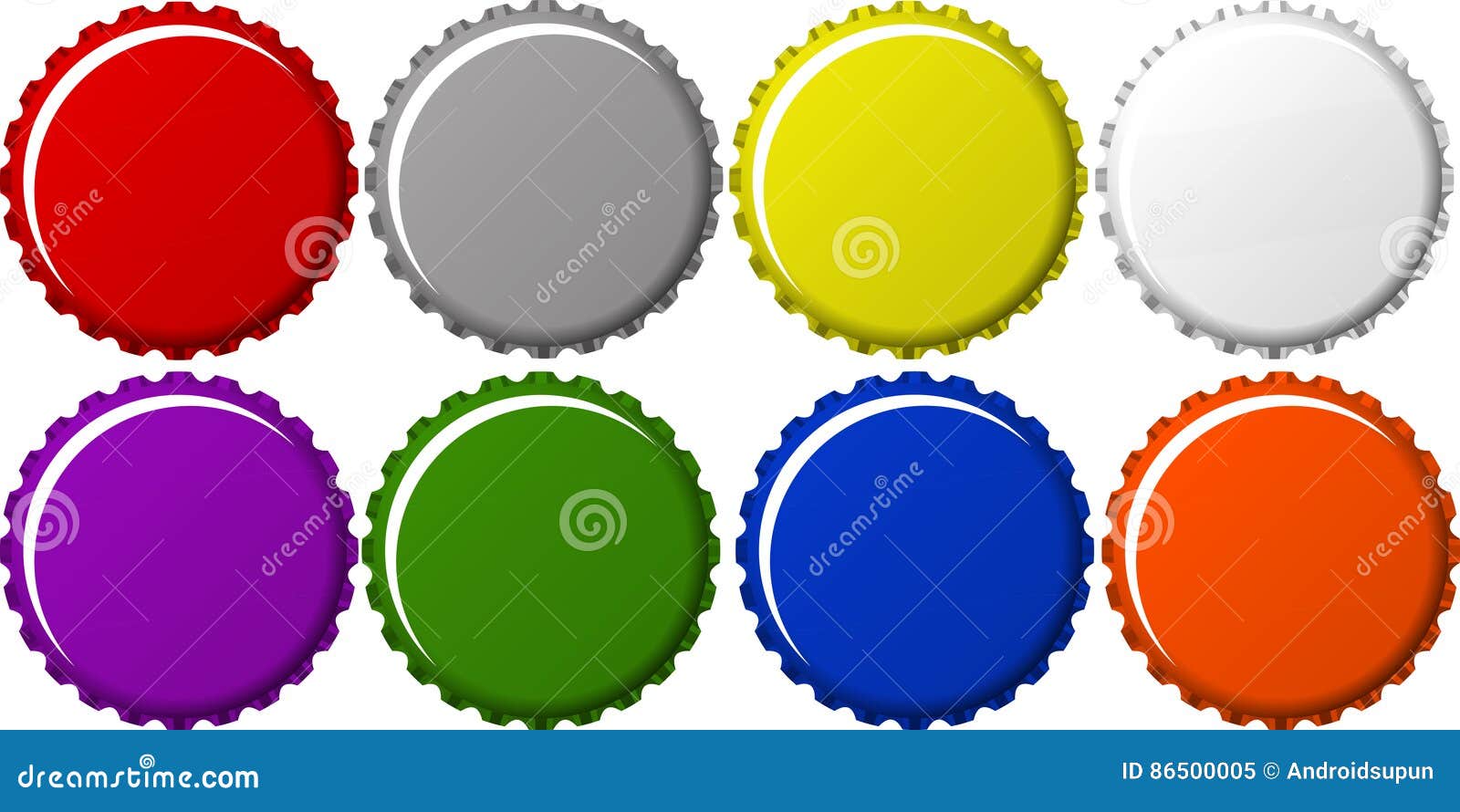 Soft Drink Bottle Caps Collection Stock Illustration - Illustration of ...