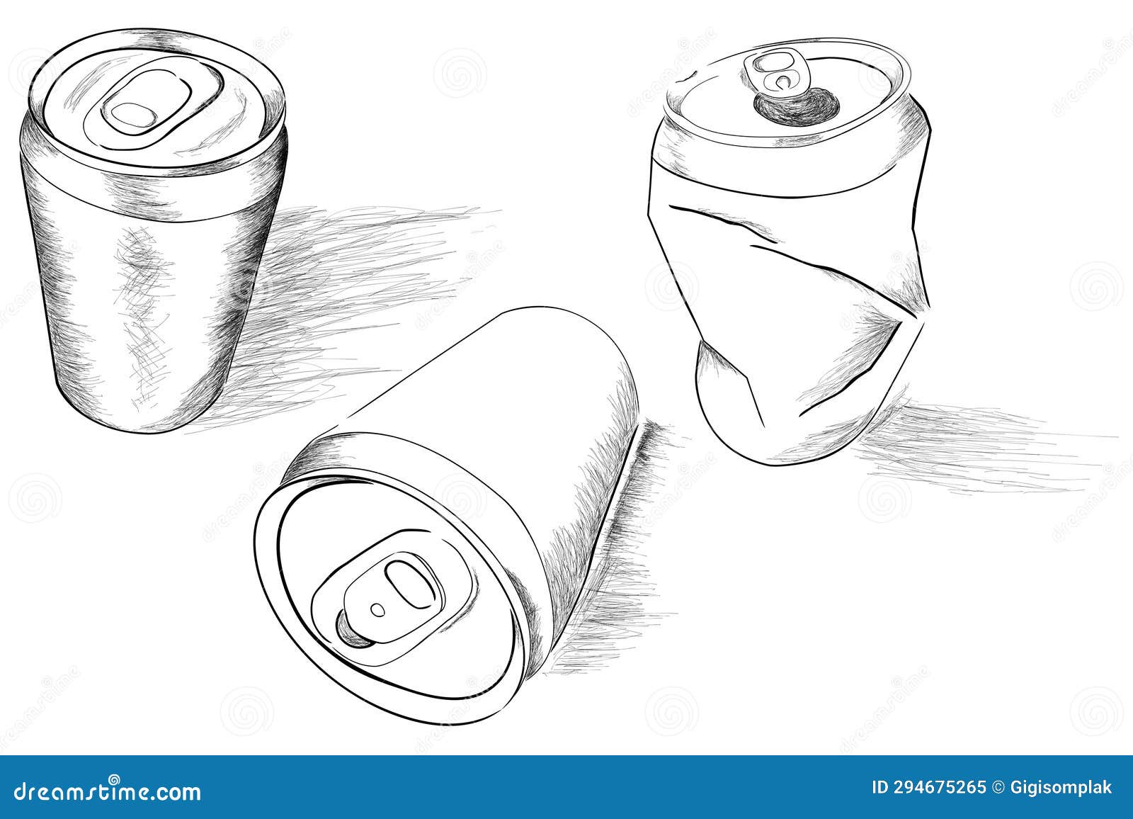 Soft Drink Can, Simple Vector Doodle Vector Hand Draw Sketch, Set 3 ...