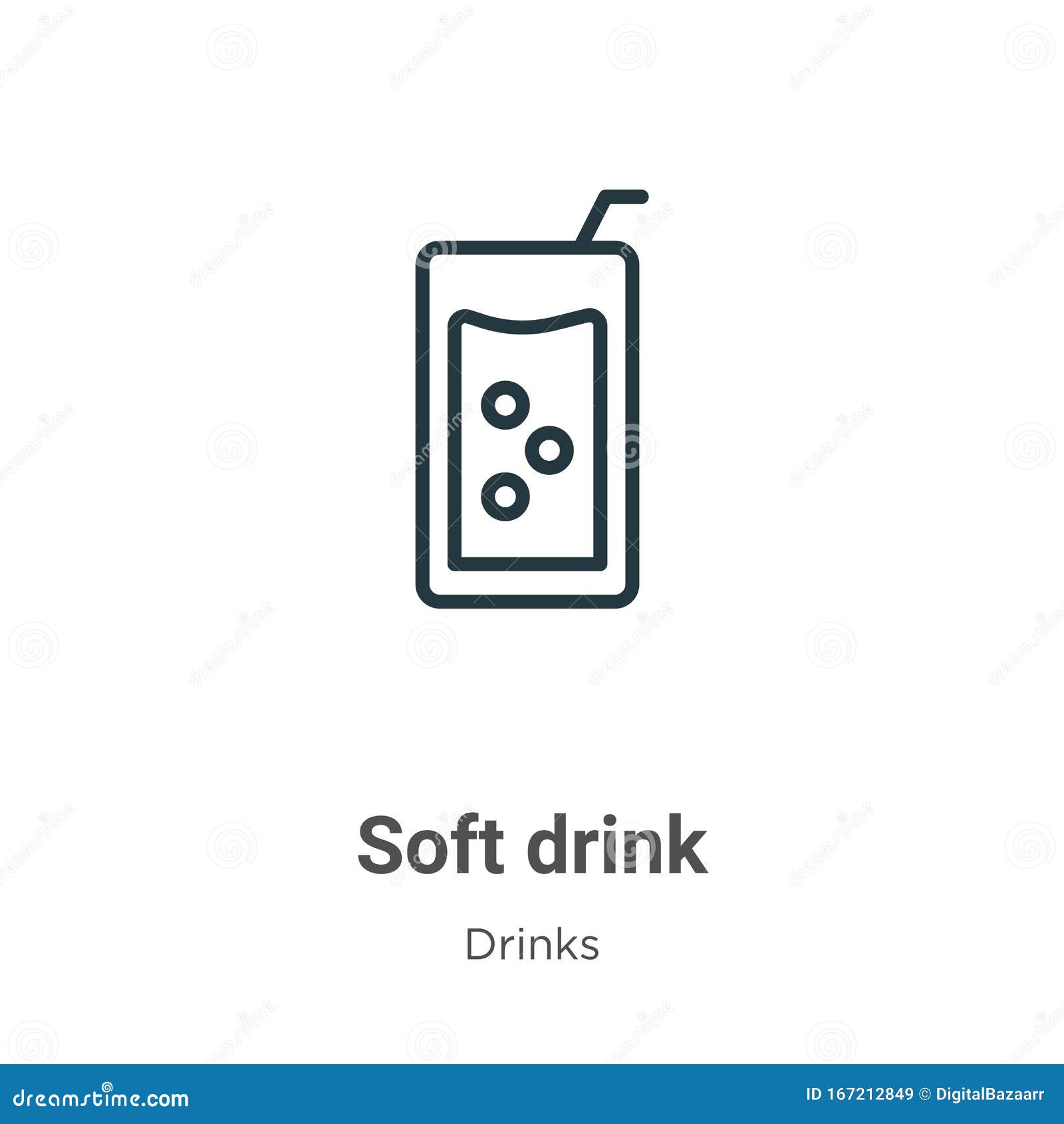 Soft Drink Outline Vector Icon. Thin Line Black Soft Drink Icon, Flat ...