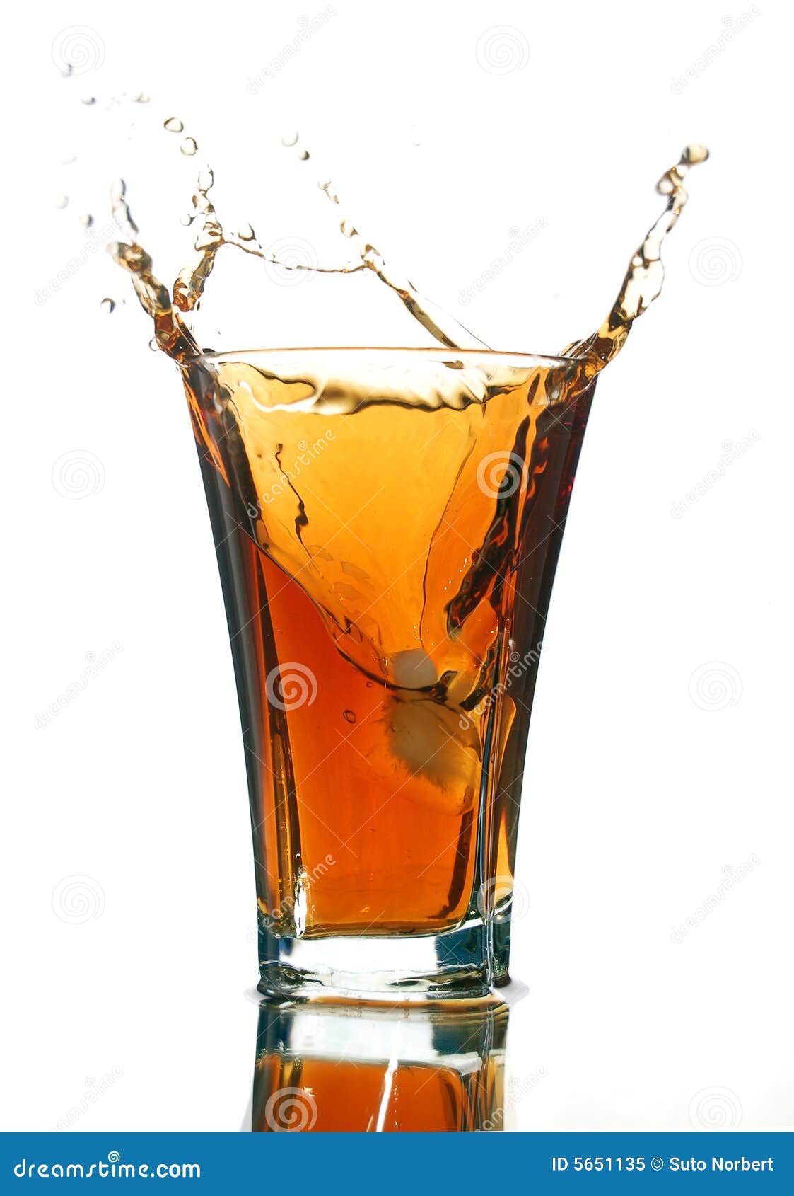 Soft Drink with a Splash Isolated on White Stock Image - Image of ...