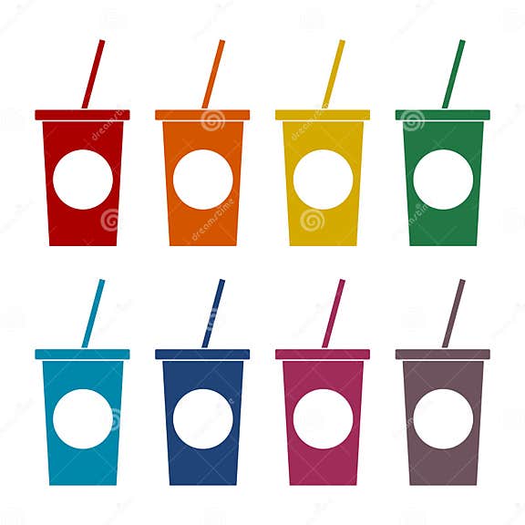 Soft drink sticker set stock vector. Illustration of restaurant - 117969487