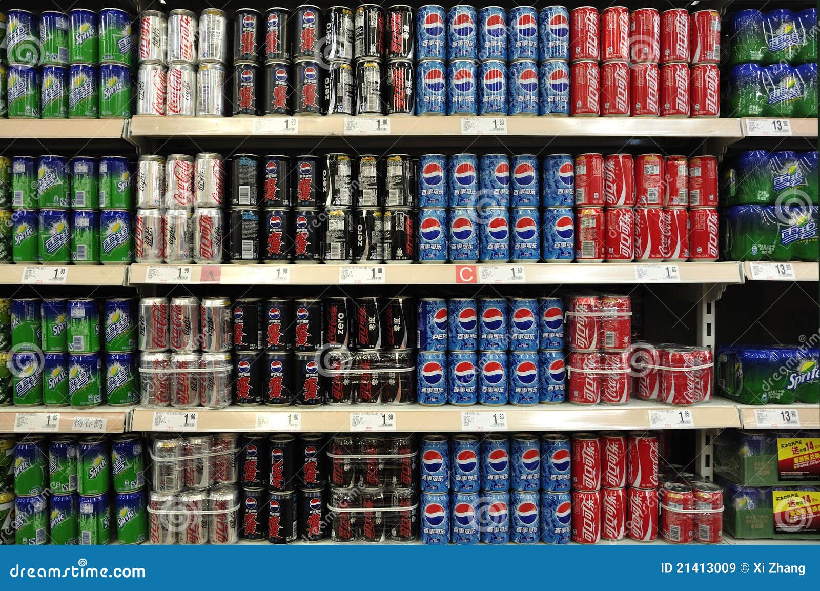 Soft Drinks and Beverages in Supermarket Editorial Stock Image - Image ...