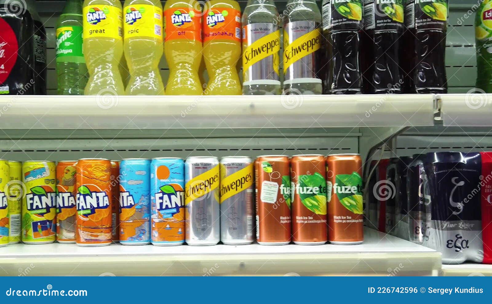 Soft Drinks Shelf in Supermarket Stock Footage - Video of shot, juice ...