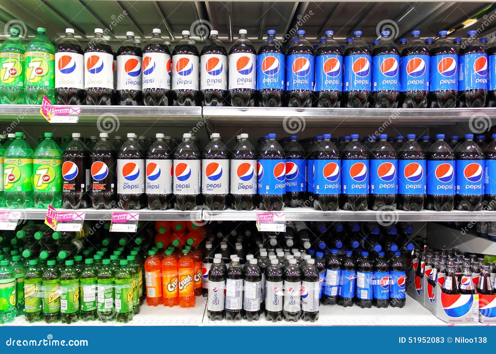 Soft drinks in supermarket editorial stock photo. Image of closeup ...