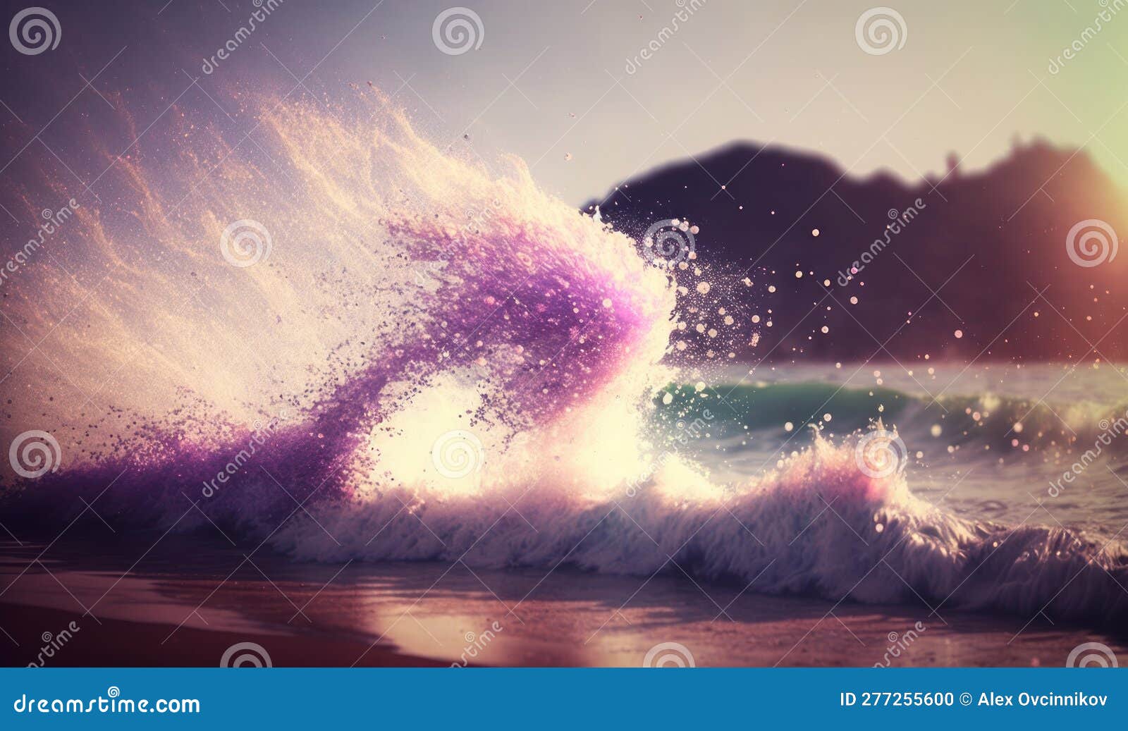 Soft Ethereal Water Spray Waves Background for Design Projects. Stock ...