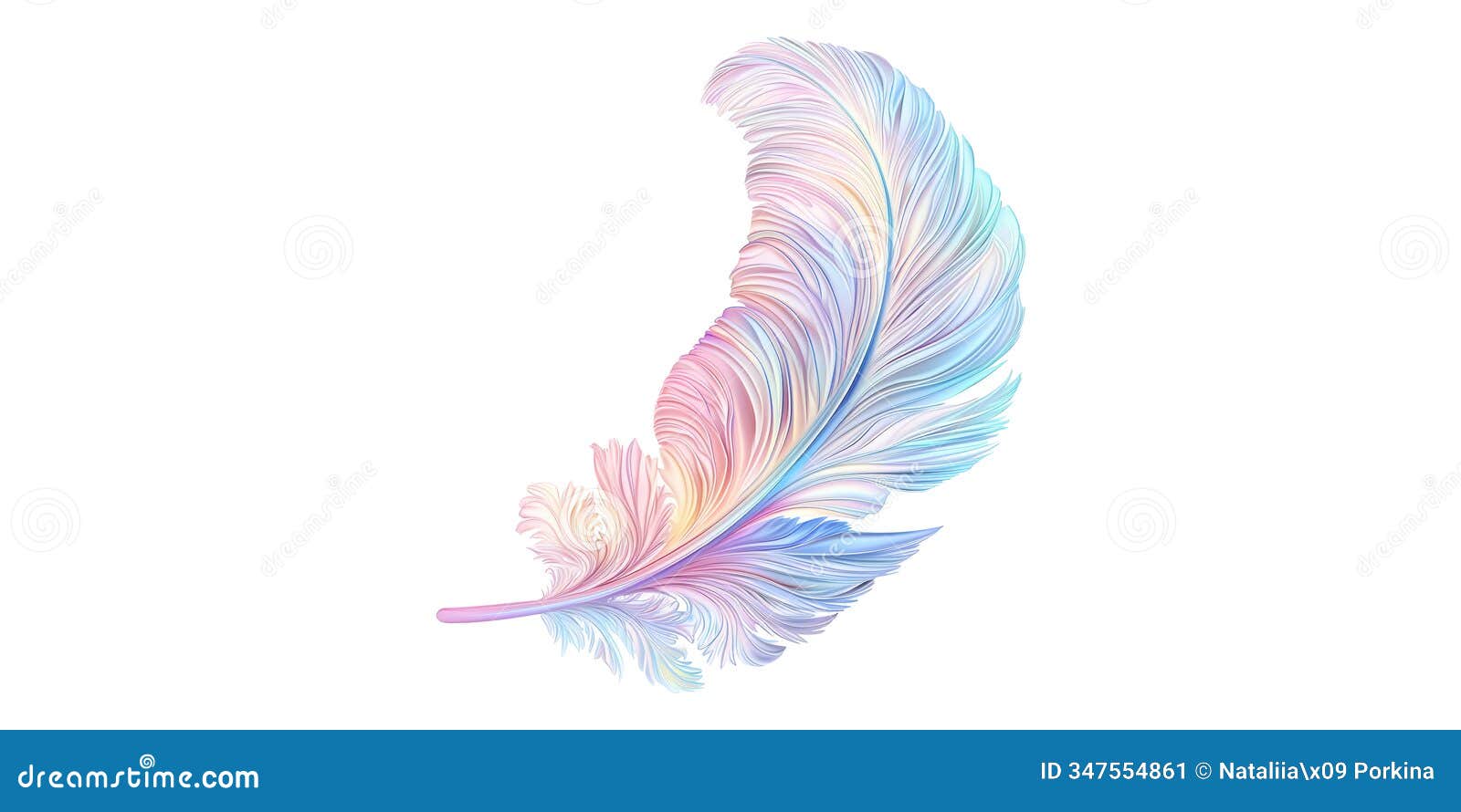 Soft Feather with Gradient Colors Isolated on Transparent Background ...