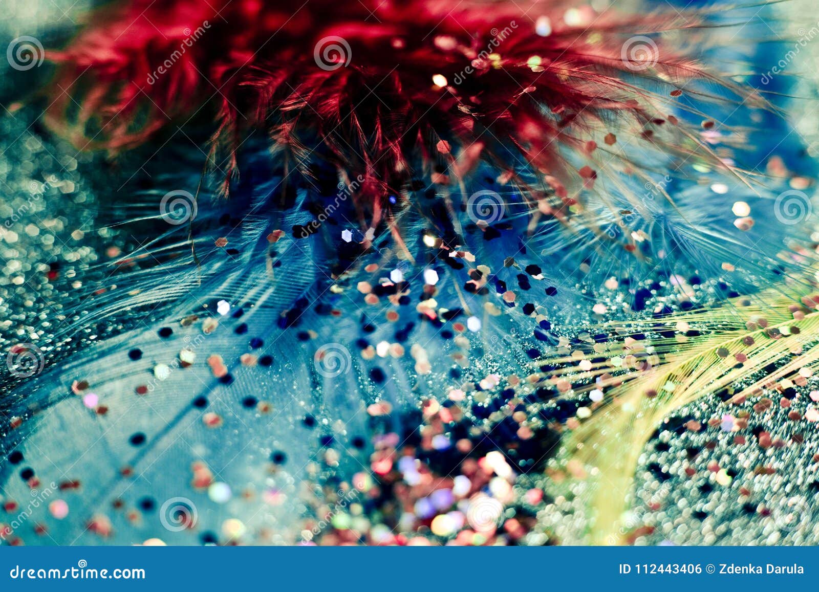 Macro Shot of Feather and Glitter Stock Photo - Image of decoration ...