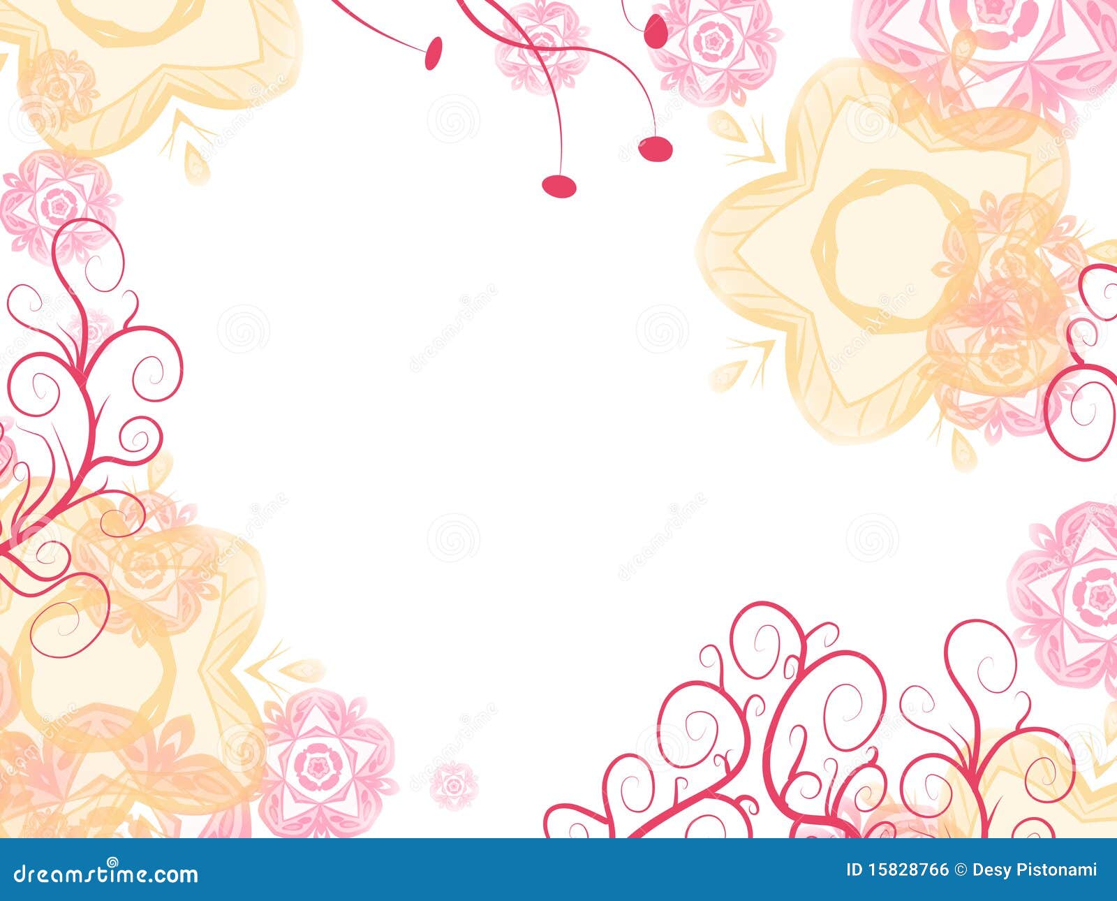 Soft flower frame stock illustration. Illustration of decoration - 15828766
