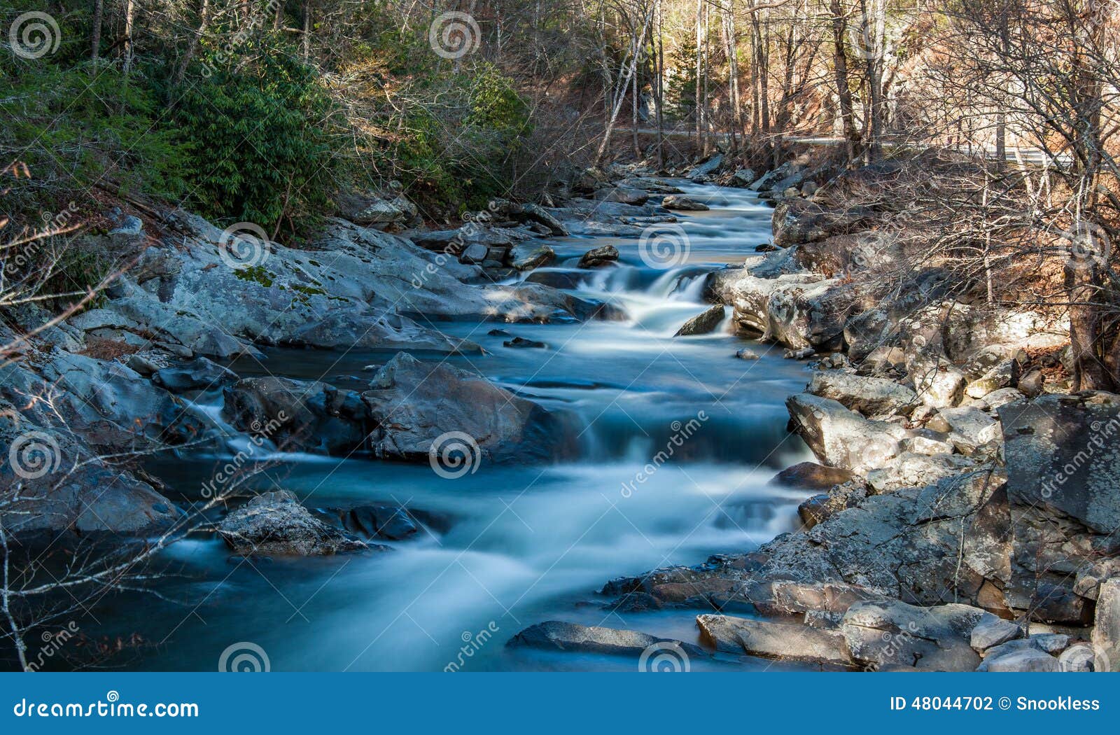 Soft Flowing River with Rocks Stock Photo - Image of river, vacation ...