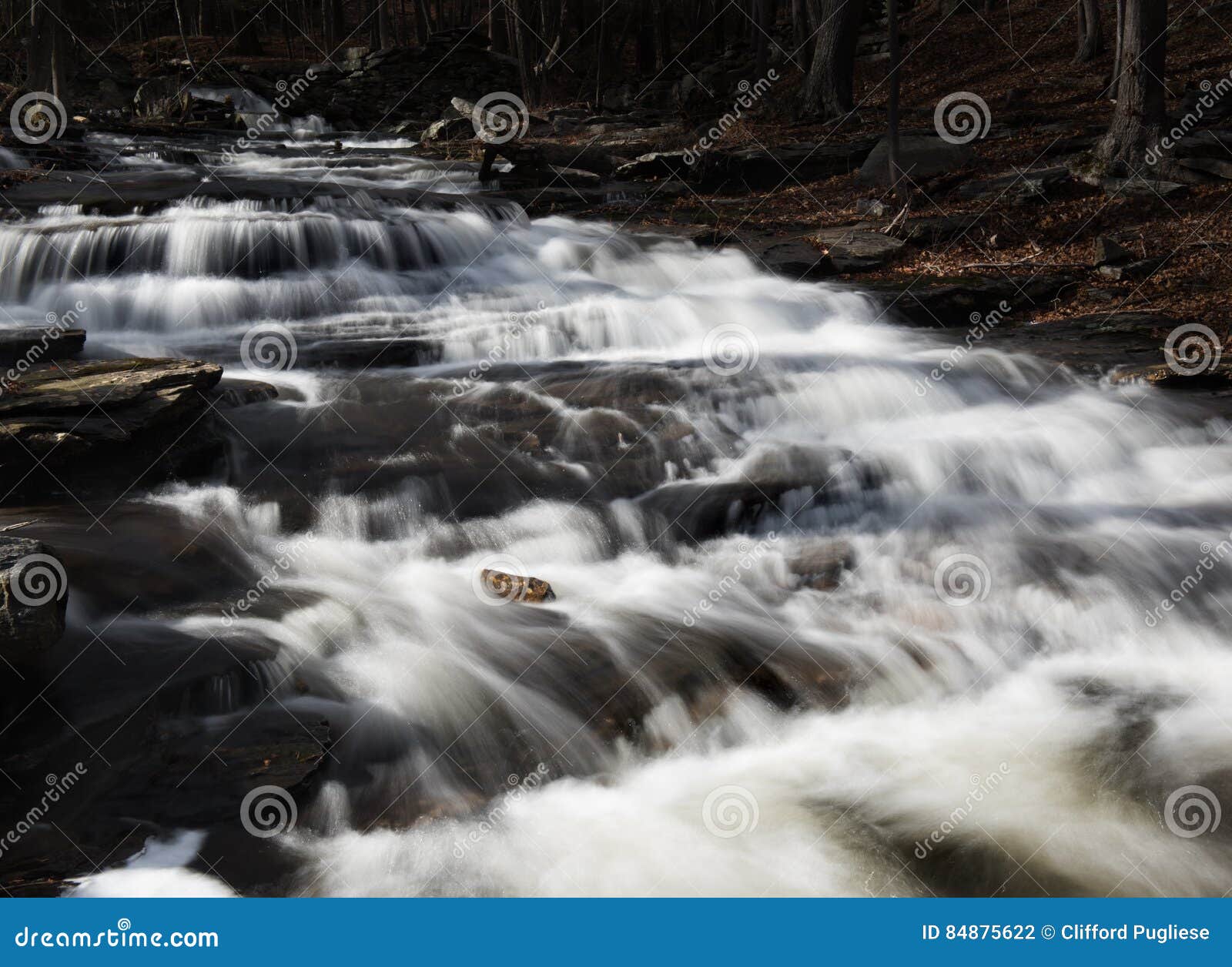 Flowing Stream stock photo. Image of blur, long, white - 84875622