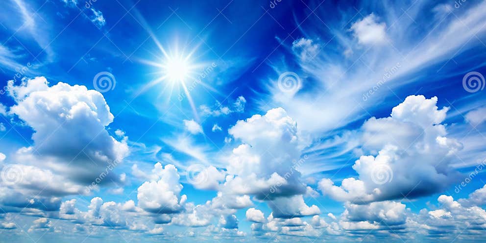 Soft Focus Blue Sky and Clouds Background Stock Illustration ...