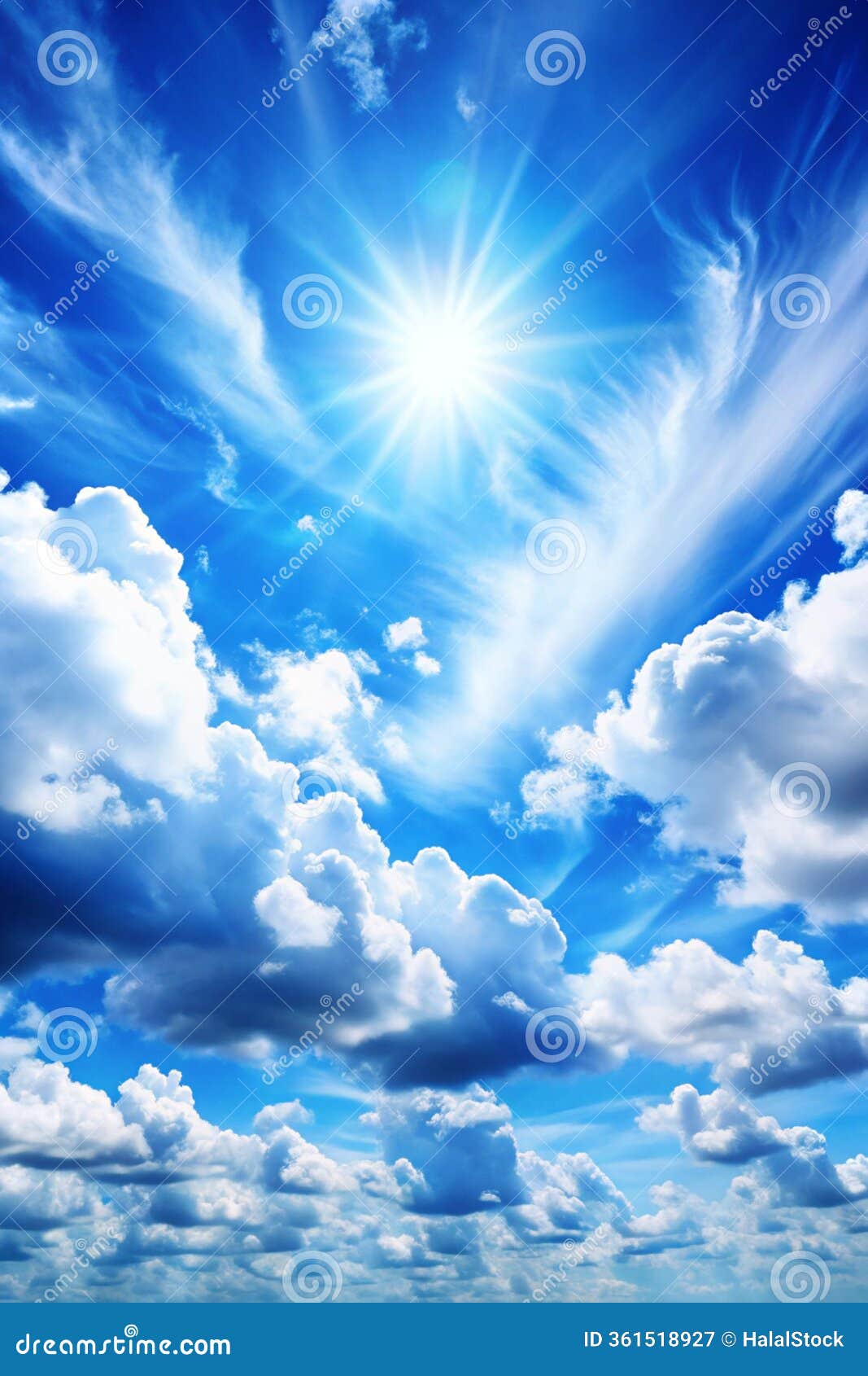 Soft Focus Blue Sky and Clouds Background Stock Illustration ...
