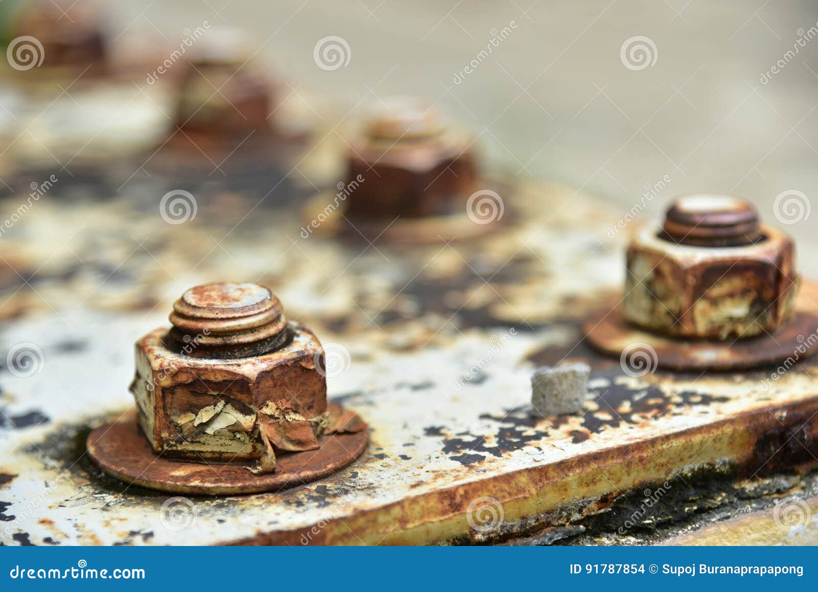 Soft Focus of Corrosive Rusted Bolt with Nut.Rusty Old Industrial Nut ...