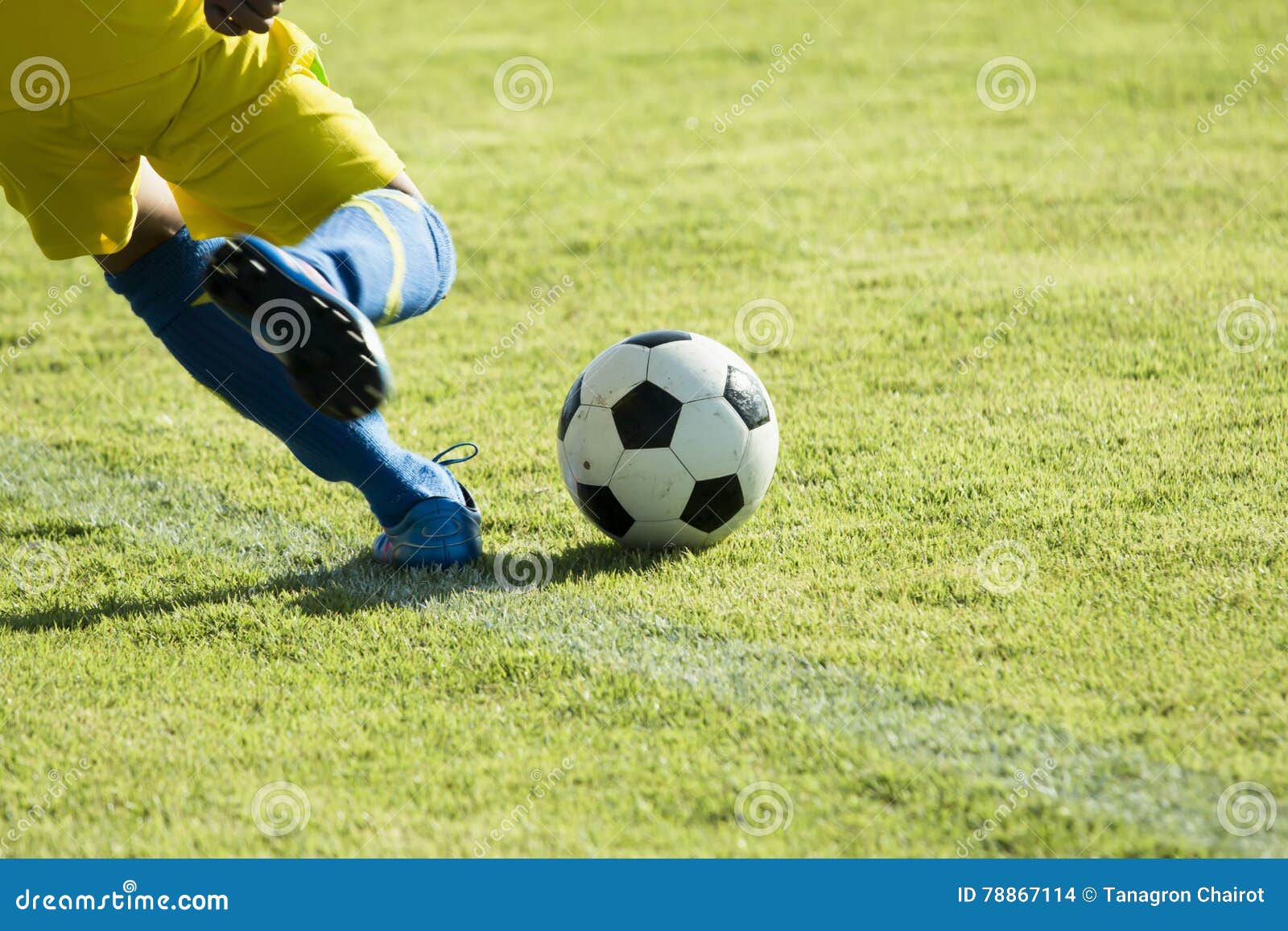 Soft focus footballer stock photo. Image of soccer, shooting - 78867114