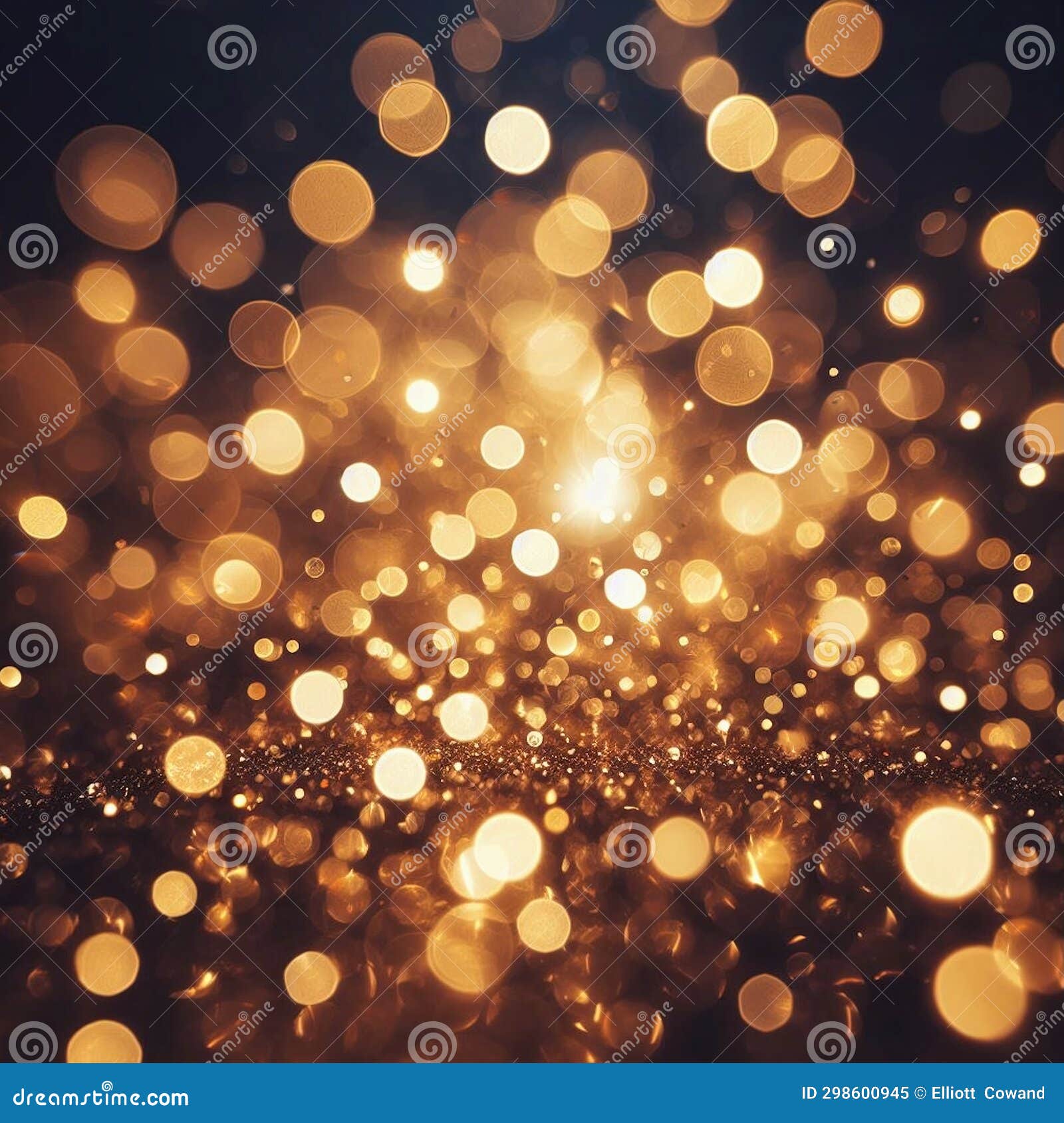 Background of Golden Glowing Lights in Soft Focus Stock Illustration ...