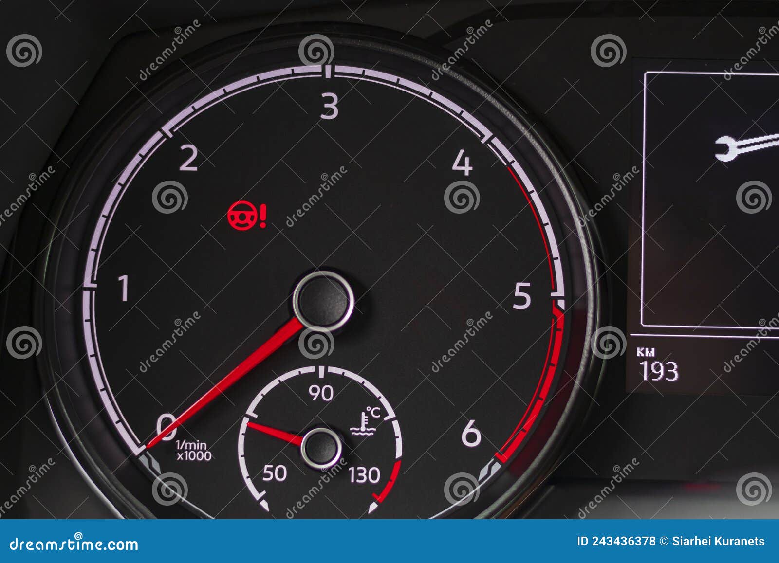 Soft Focus. Natural Light. the Dashboard. the Indicator Lights Up ...