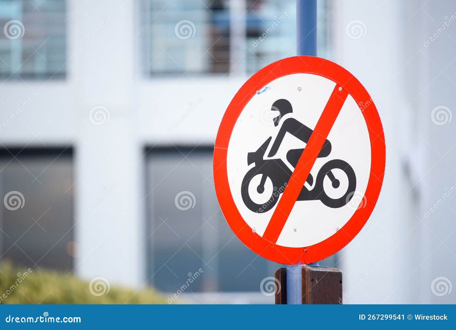 Soft Focus of a No Entry Sign for Motorcycles Stock Image - Image of ...
