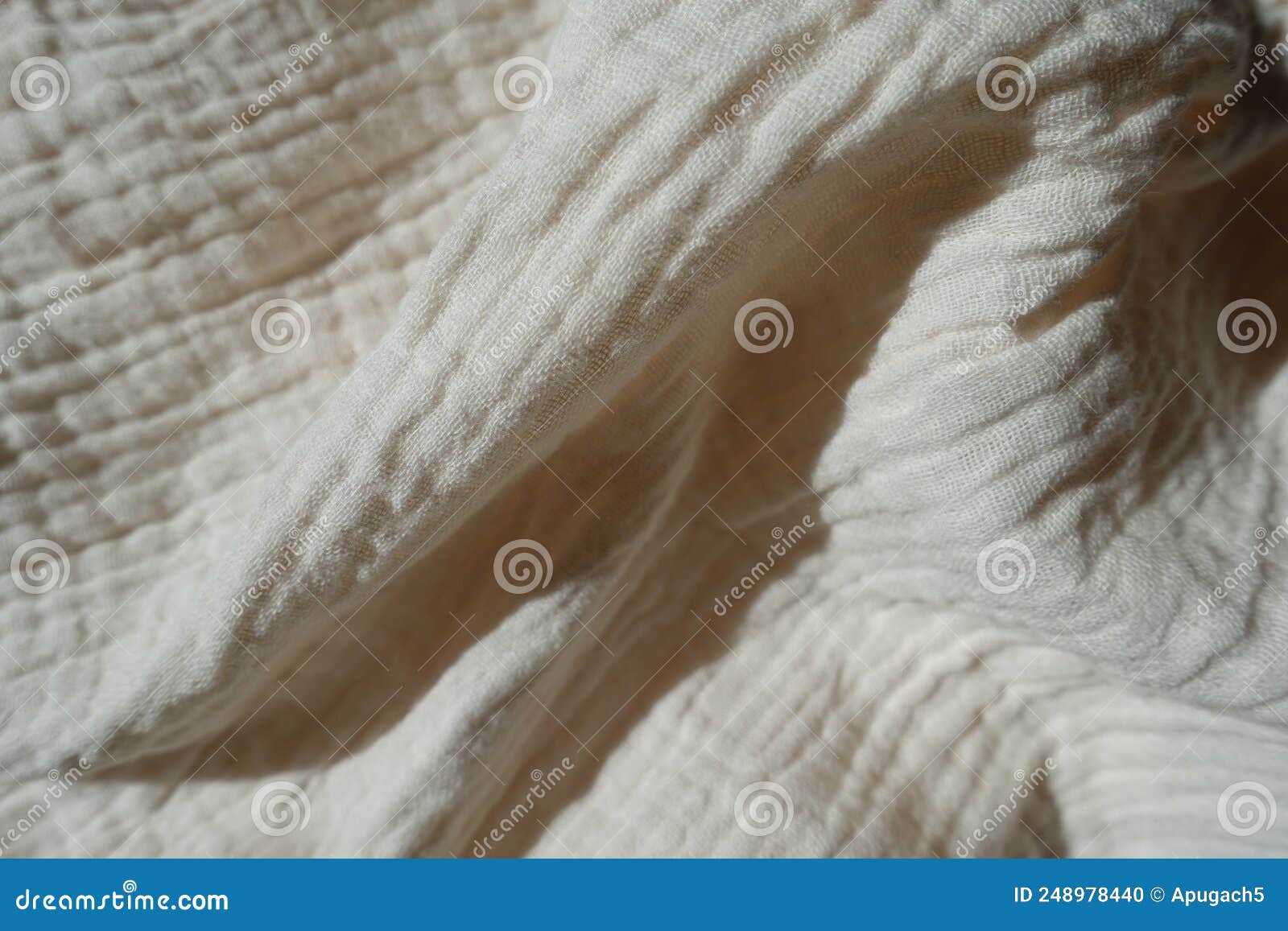 Soft Folds on Thin White Cotton Muslin Fabric Stock Photo - Image of ...