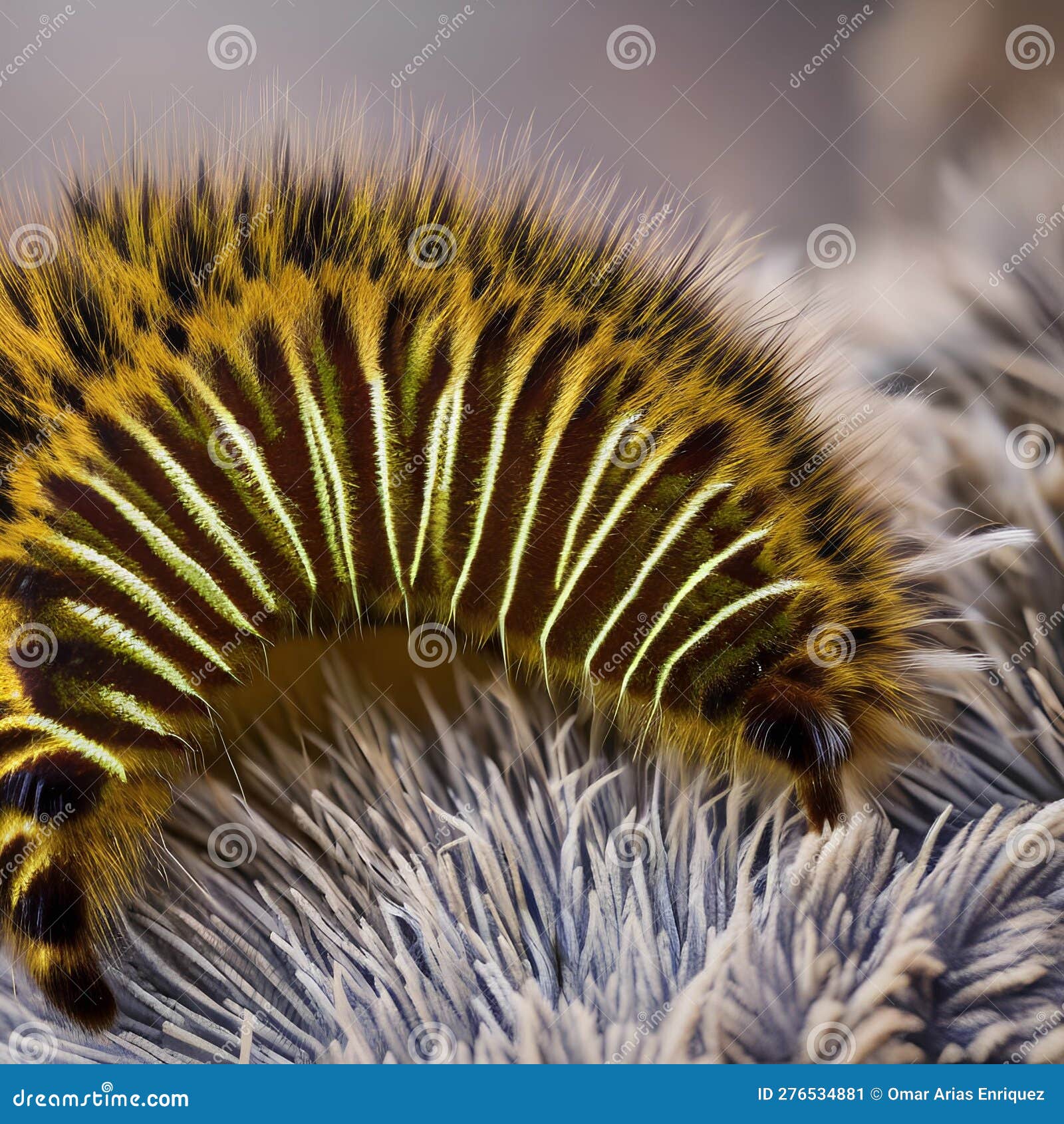 A Soft And Fuzzy Interpretation Of A Woolly Caterpillar With Textured And Patterned Shapes