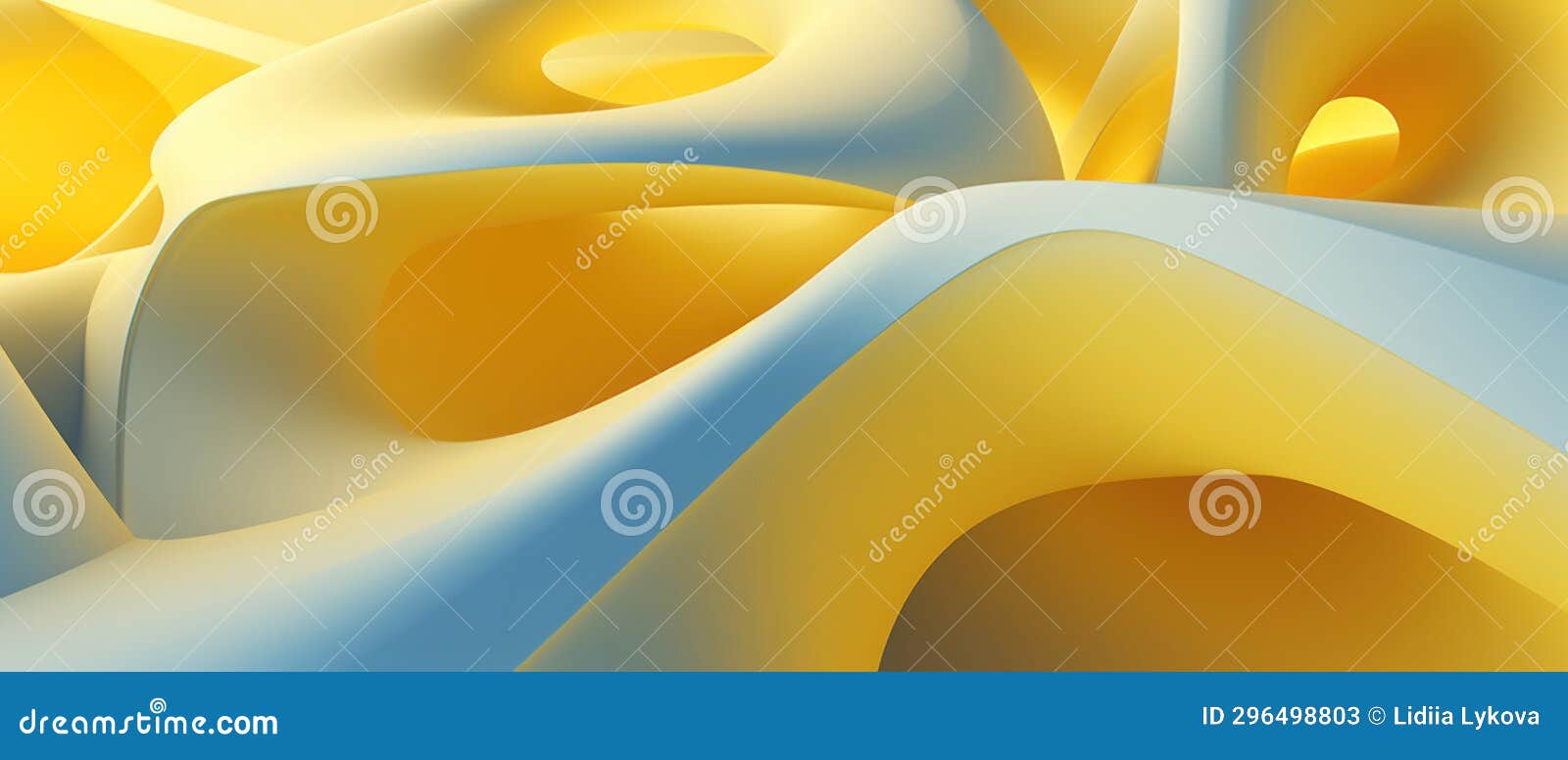 Soft Geometric Curves in Light Yellow, Creating a Smooth. AI Generative ...