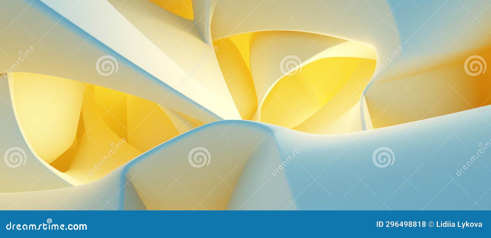 Soft Geometric Curves in Light Yellow, Creating a Smooth. AI Generative ...