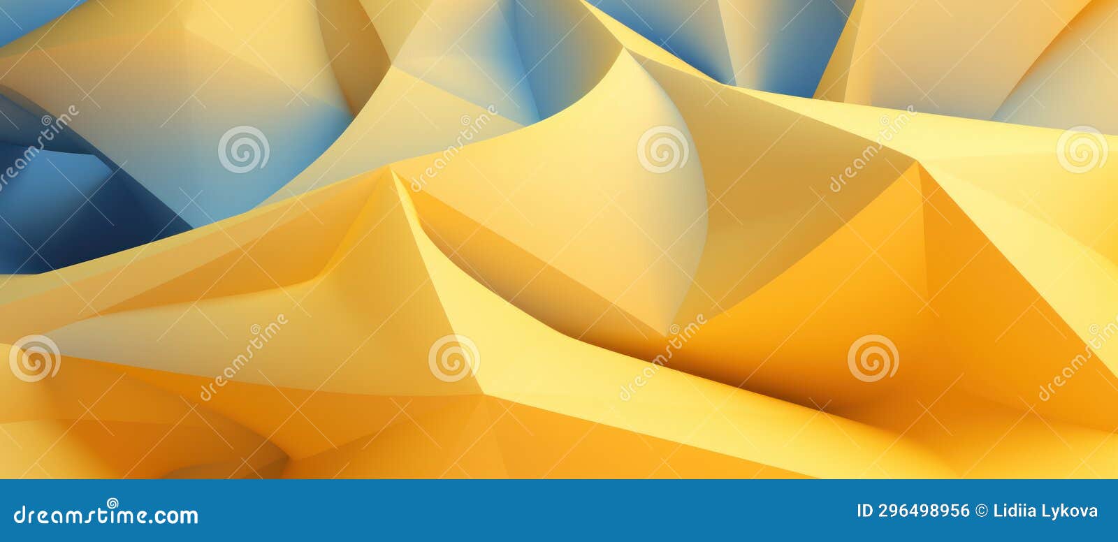 Soft Geometric Curves in Light Yellow, Creating a Smooth. AI Generative ...
