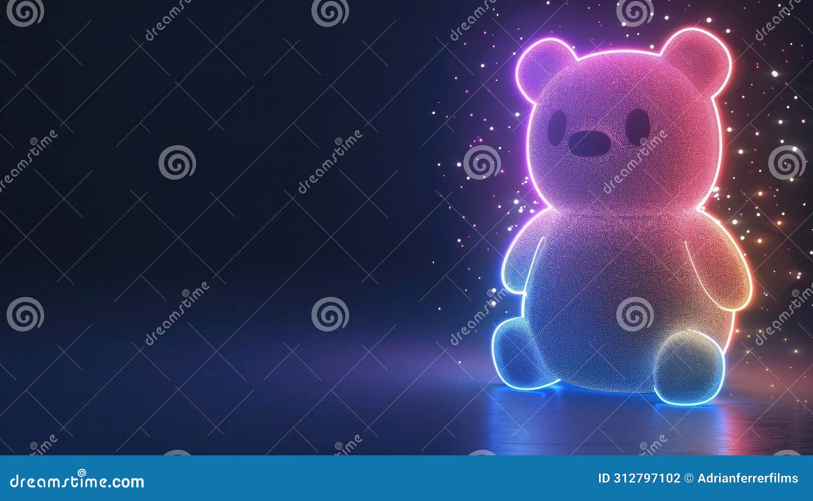 Soft Glowing Bear Figure Surrounded by a Constellation-like Sparkle on ...