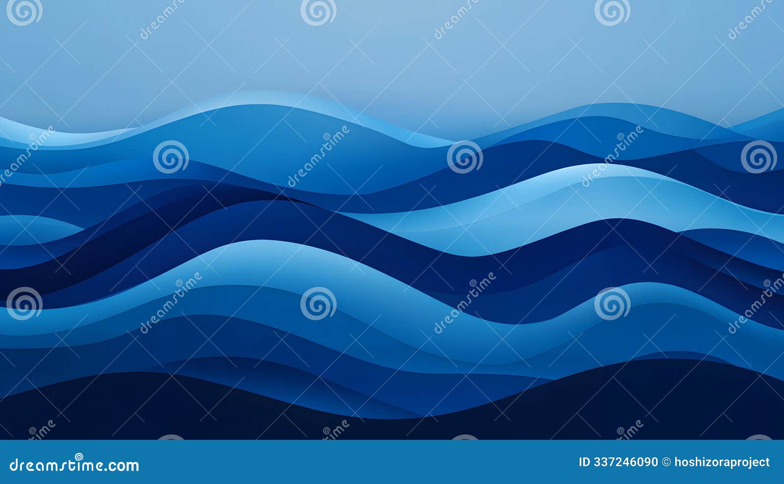 Soft Gradient Blue Waves Flowing Horizontally with Gentle Movement ...
