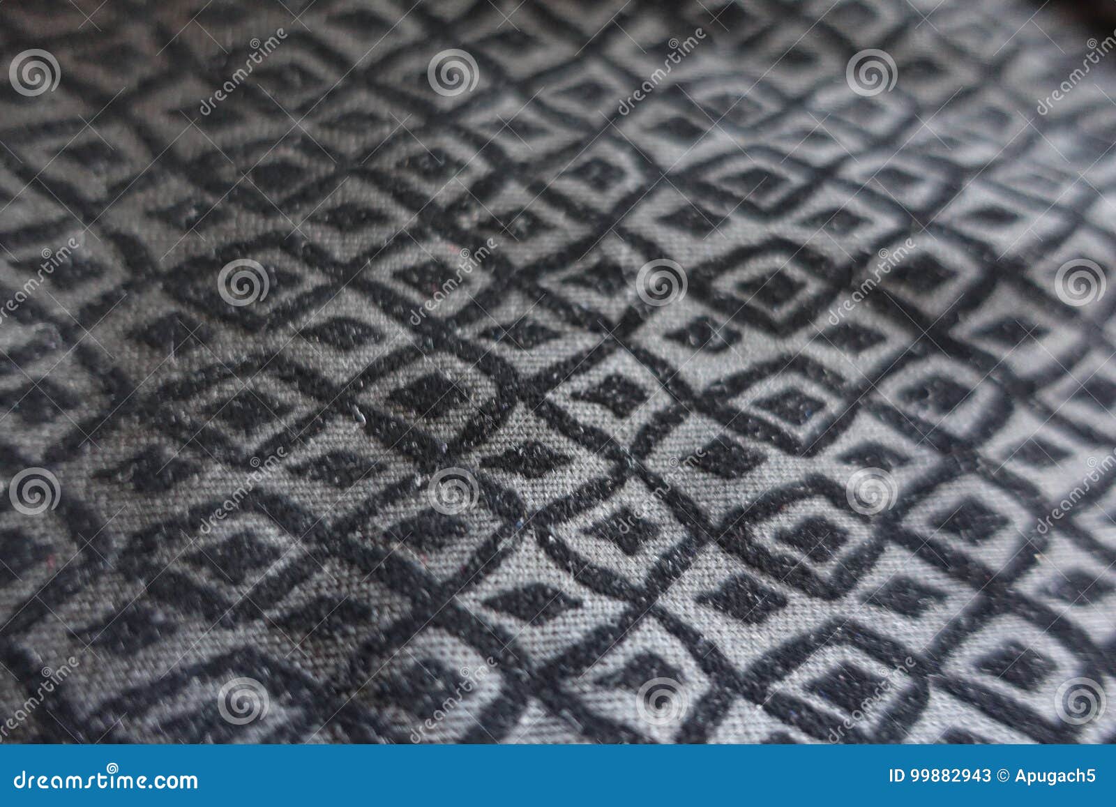 Soft Gray Fabric with Black Diamonds Pattern Stock Image - Image of ...