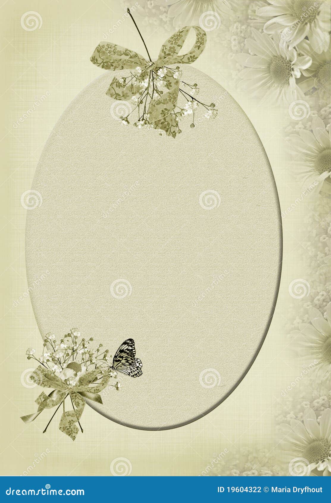 Soft green daisy border stock illustration. Illustration of insect ...
