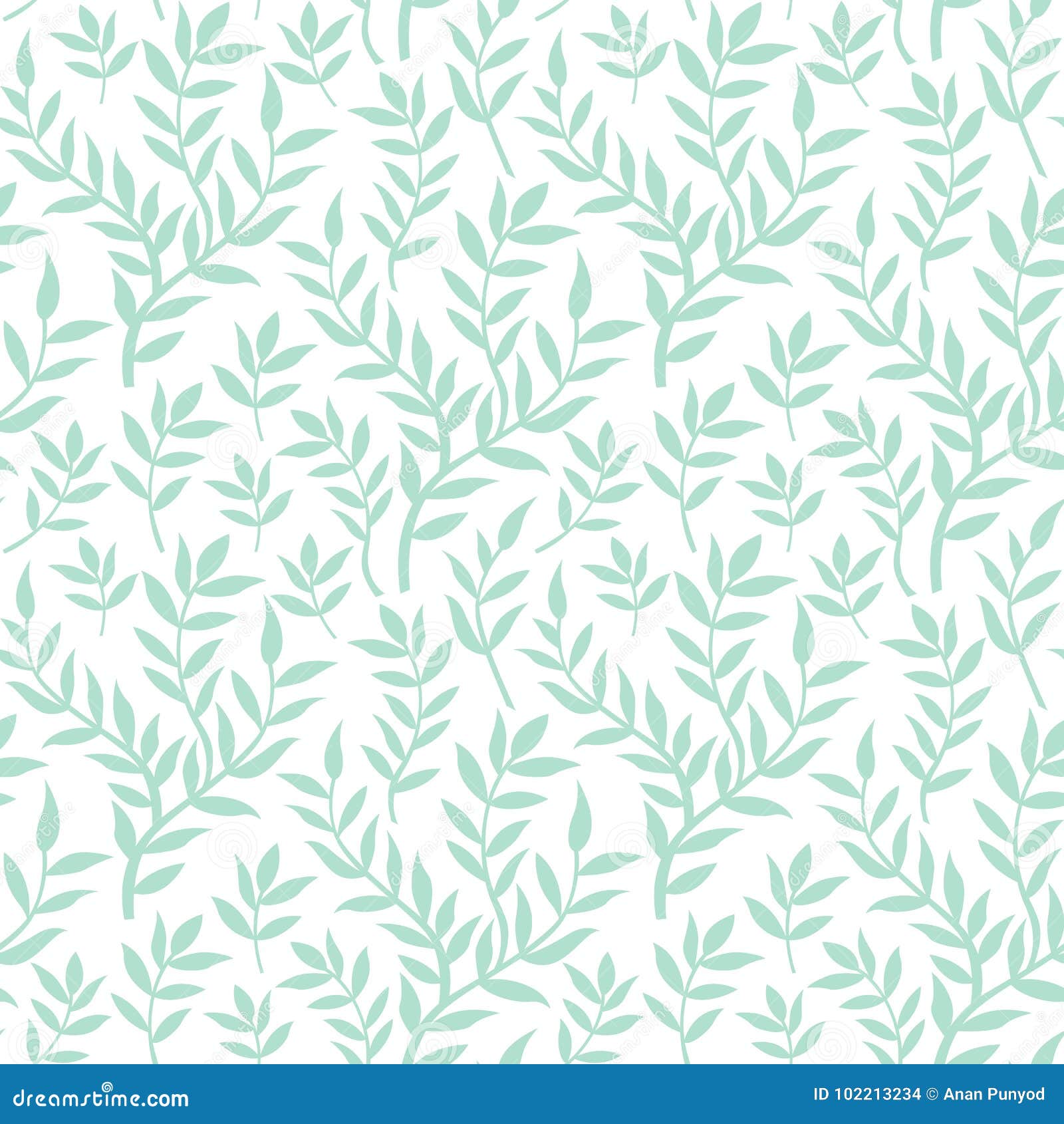 Soft Green Leaf Seamless Pattern Background Vector Design Stock Vector ...