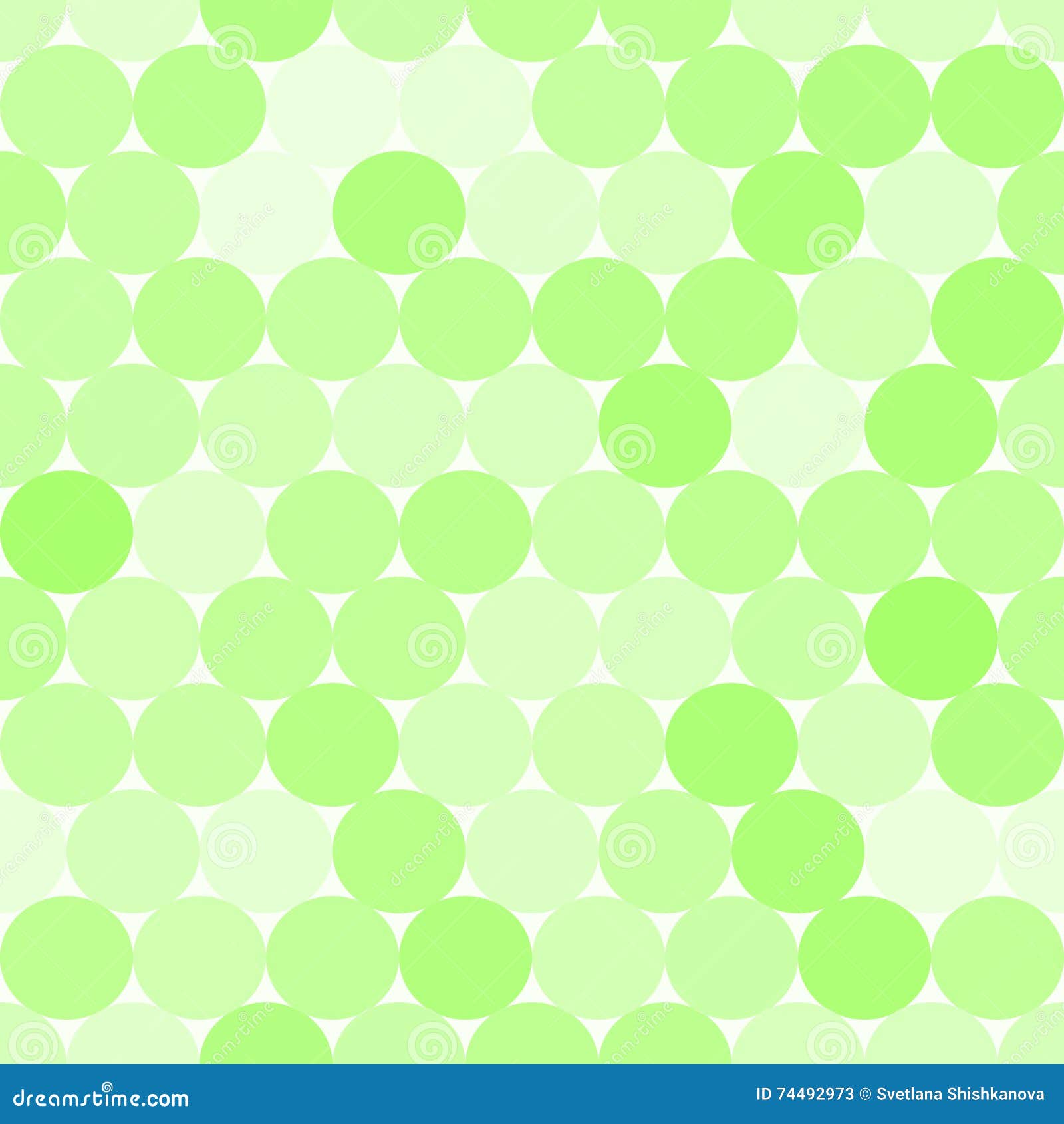 Soft Green Vector Seamless Pattern with Circles. Monochrome Abstract ...