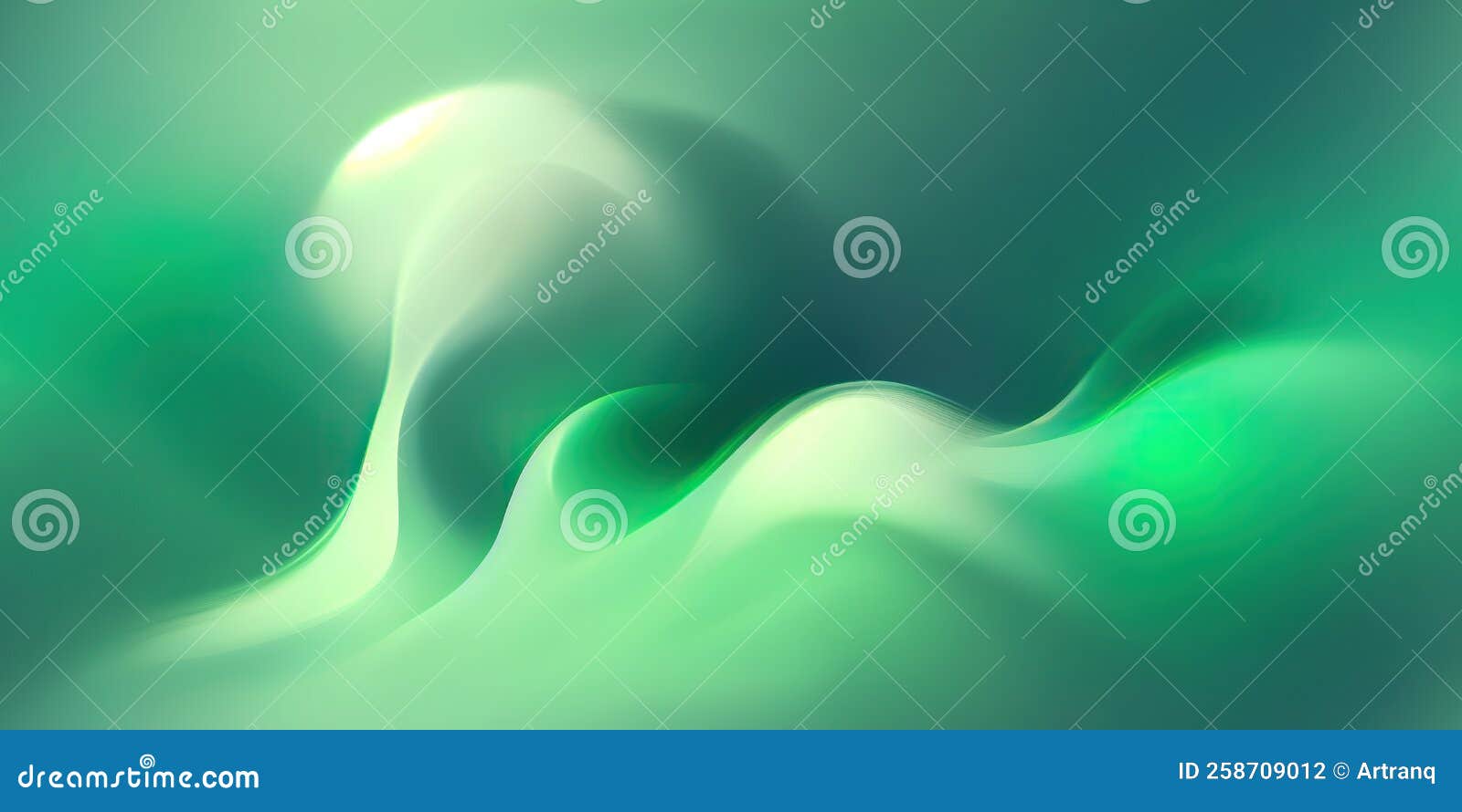 Soft Green-white Wavy Liquid Flow with a Smooth Texture and Blurring ...