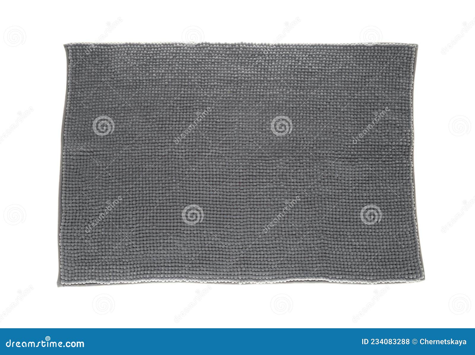 Soft Grey Bath Mat Isolated on White, Top View Stock Photo - Image of ...