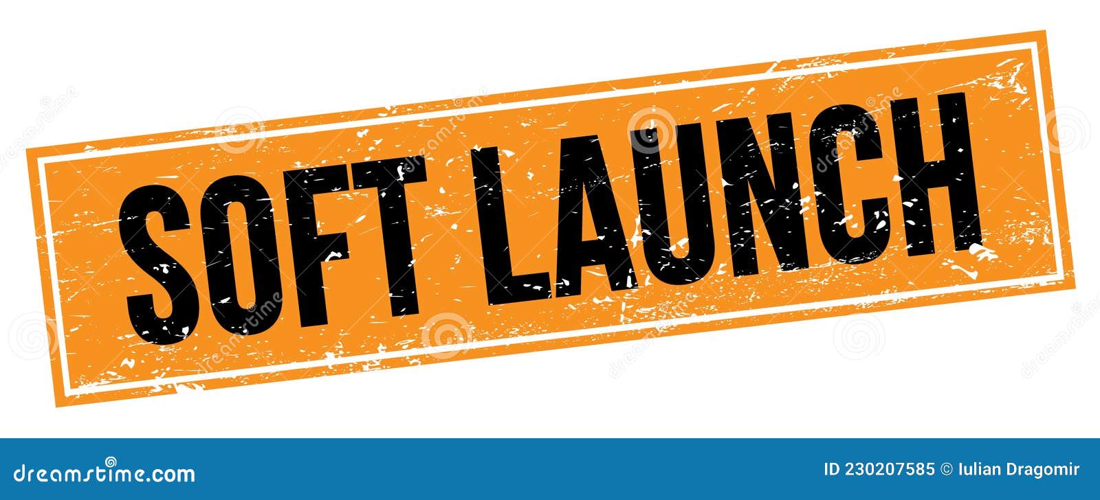 SOFT LAUNCH Text on Black Orange Grungy Rectangle Stamp Stock ...