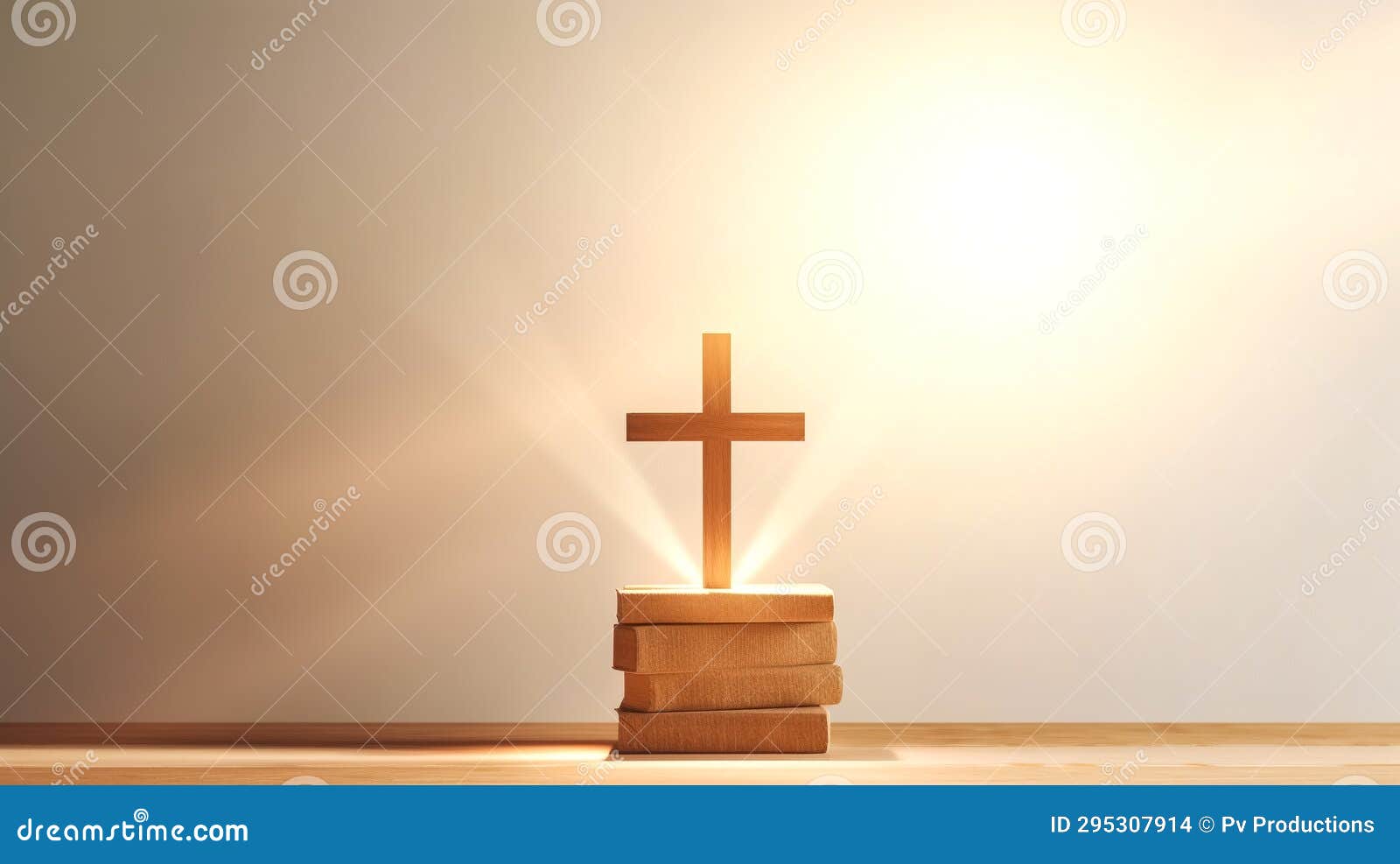 Soft Light Background with a Christian Cross. Stock Photo - Image of ...