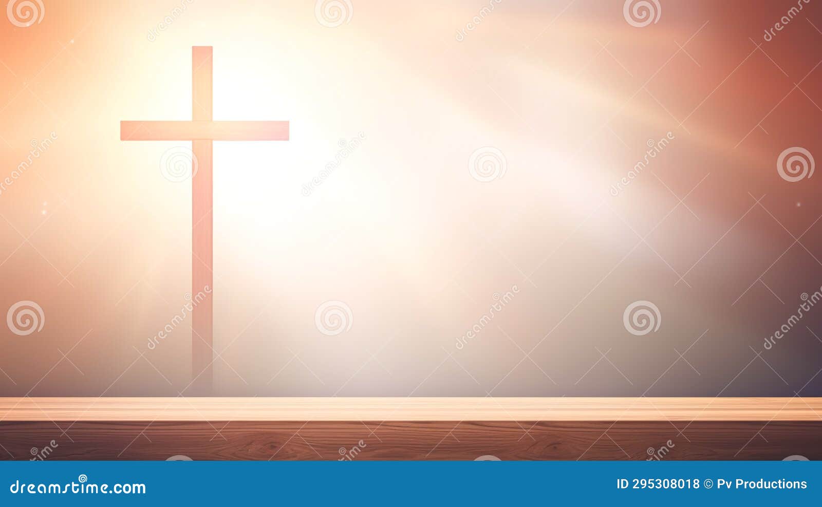 Soft Light Background with a Christian Cross. Stock Photo - Image of ...