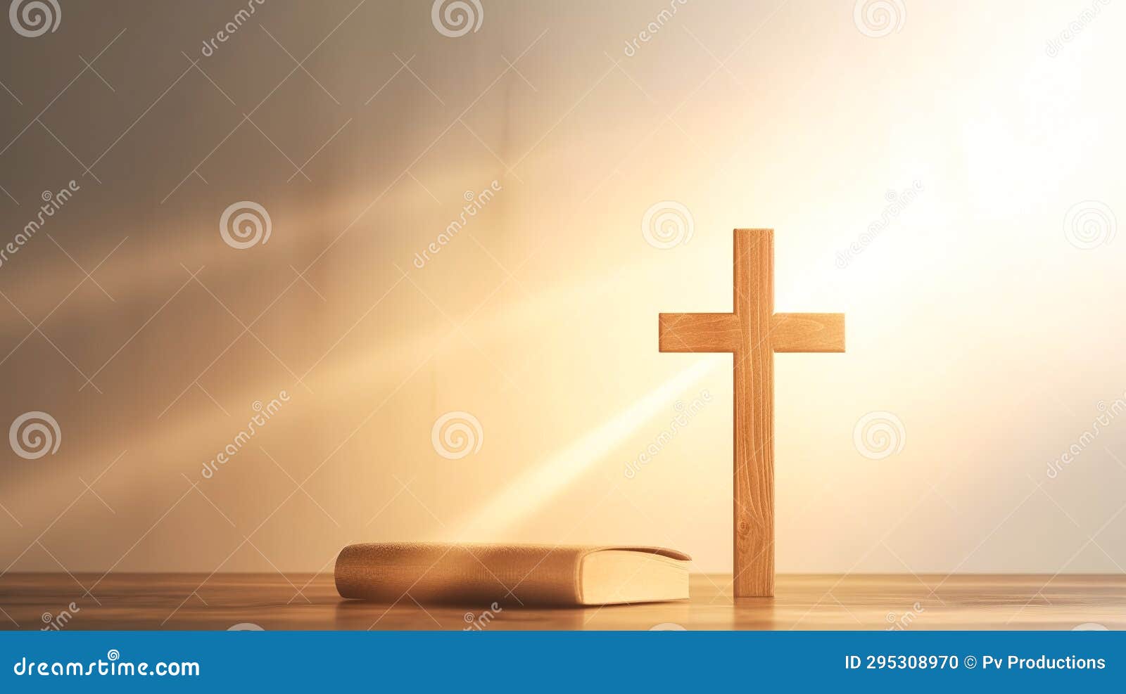 Soft Light Background with a Christian Cross. Stock Illustration ...