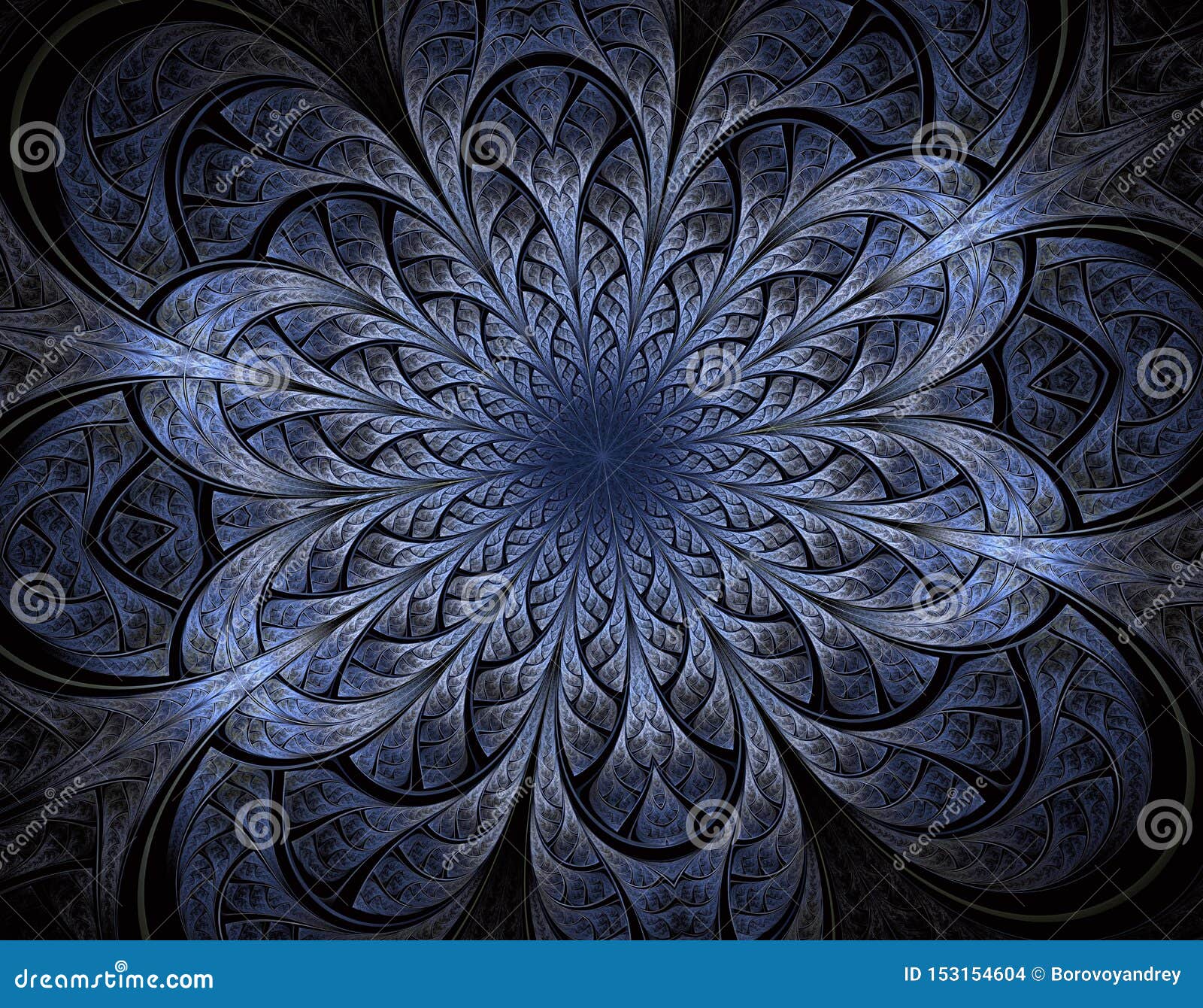 Soft and Light Beautiful Fractal Flower Stock Illustration ...