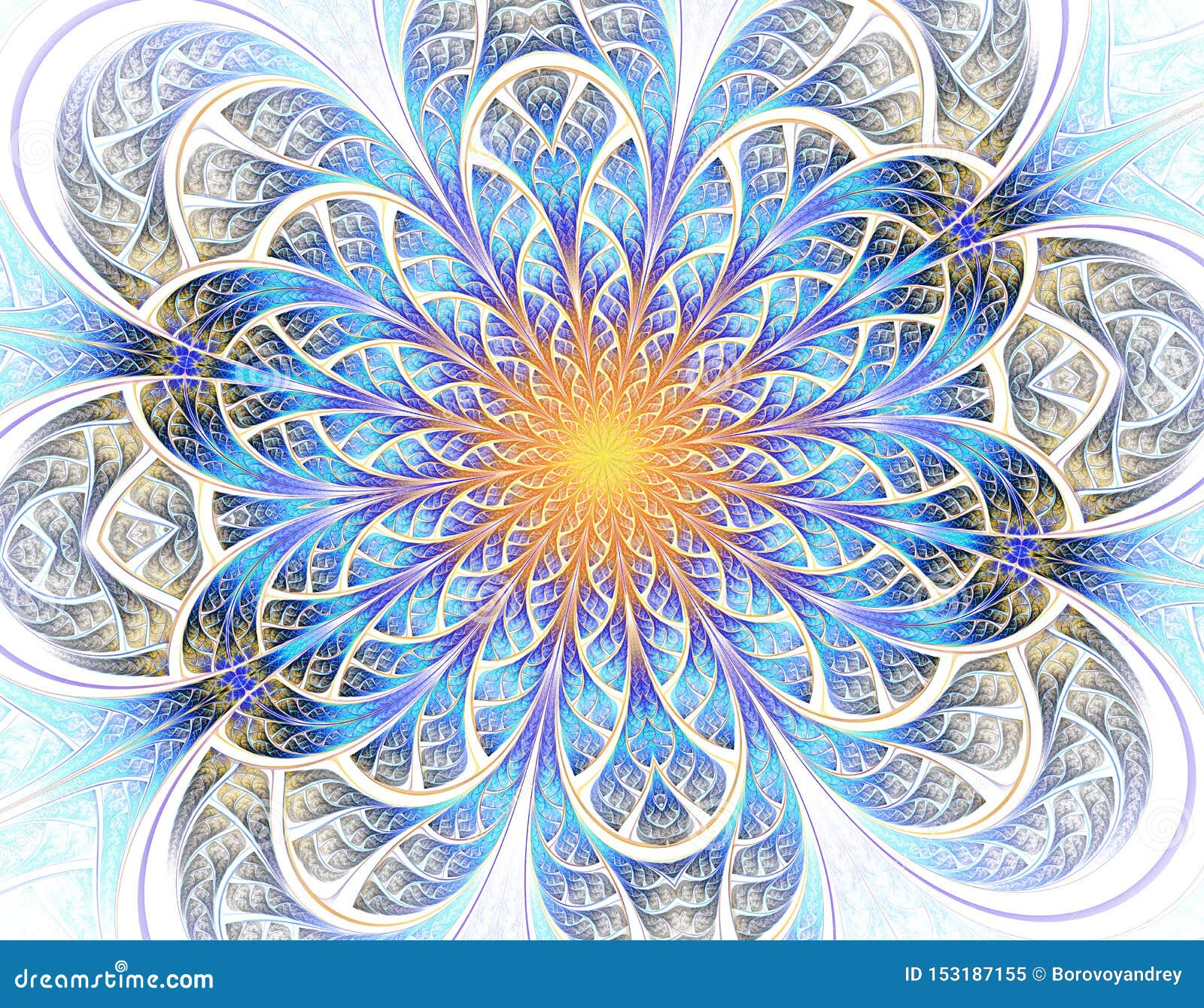Soft and Light Beautiful Fractal Flower Stock Illustration ...