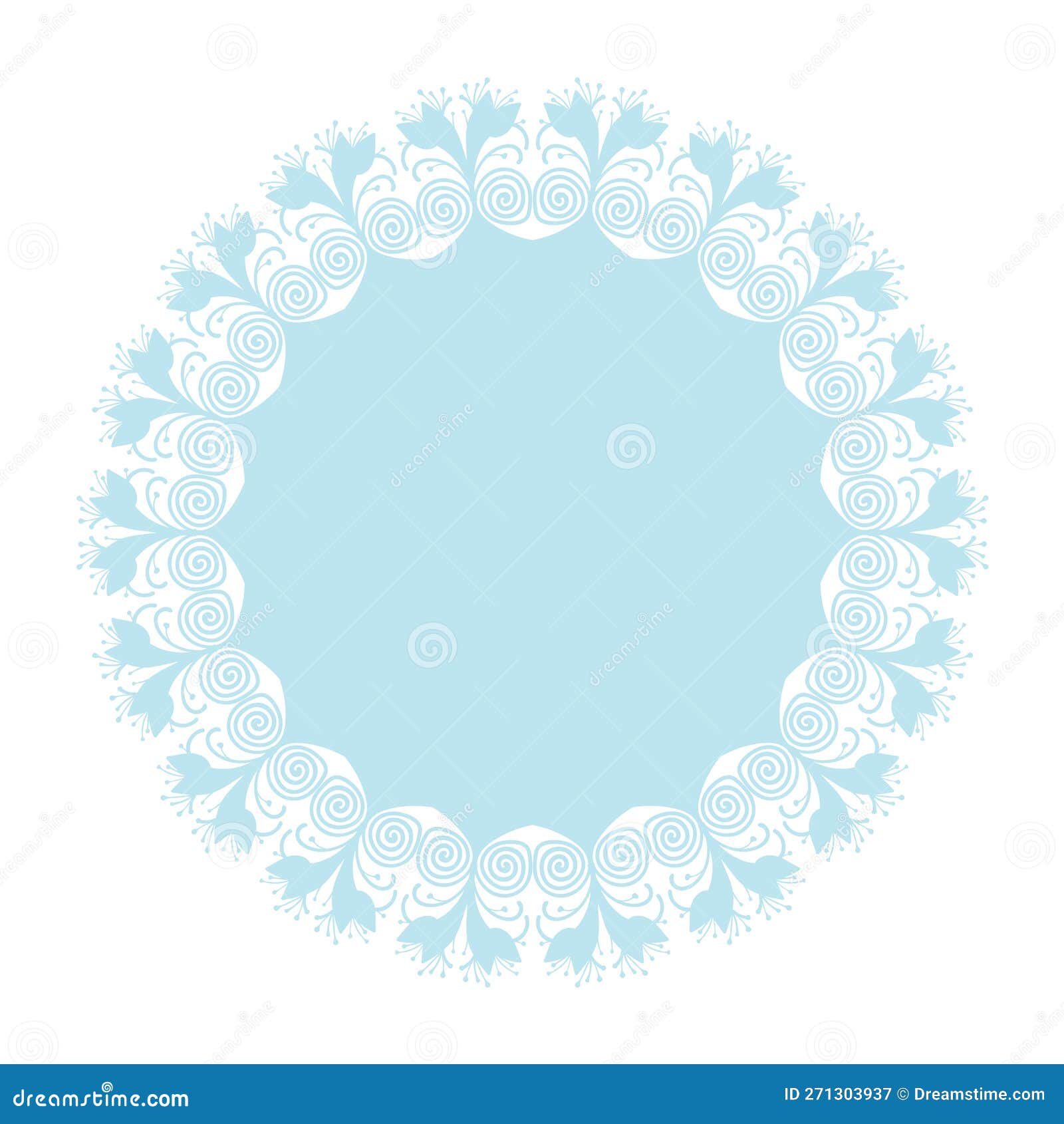 Soft Light Blue Round Vector Frame Stock Vector - Illustration of ...