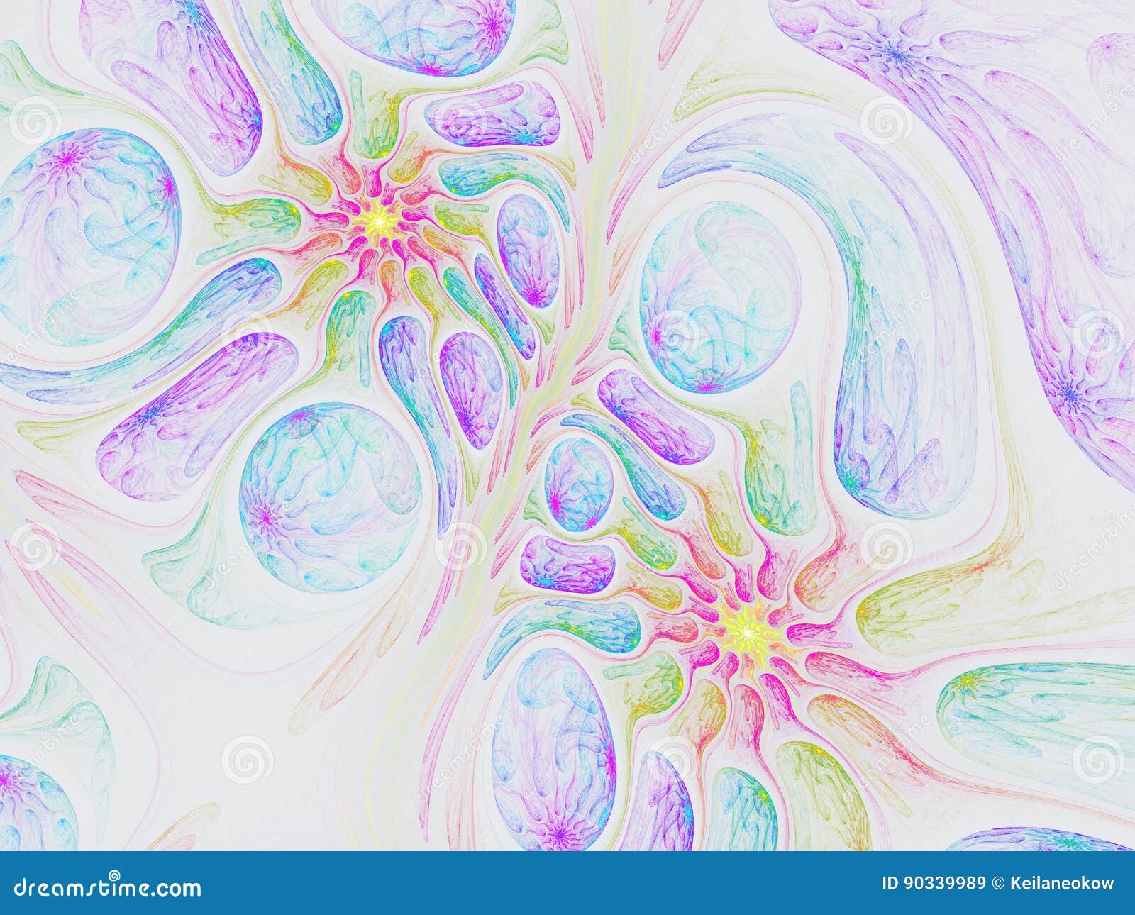 Soft and Light Colorful Fractal Spirals Stock Illustration ...