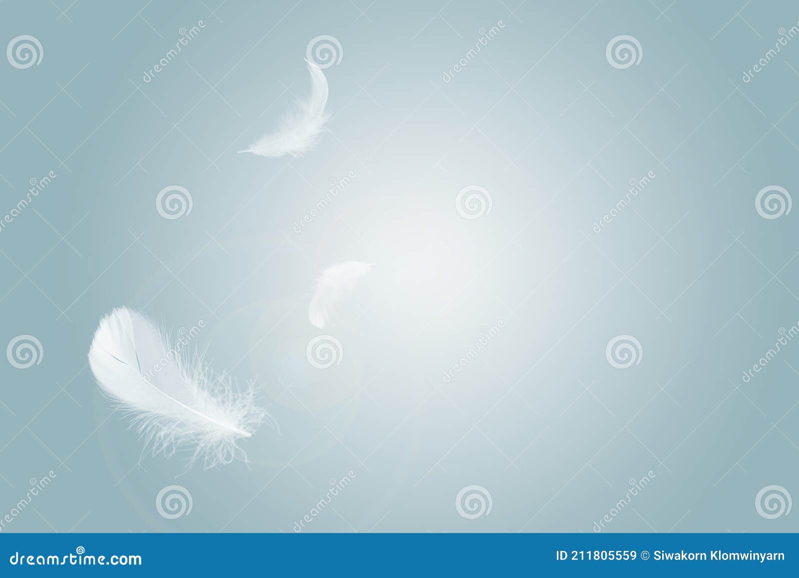 Soft and Light Feather Floating in the Sky. Stock Image - Image of ...