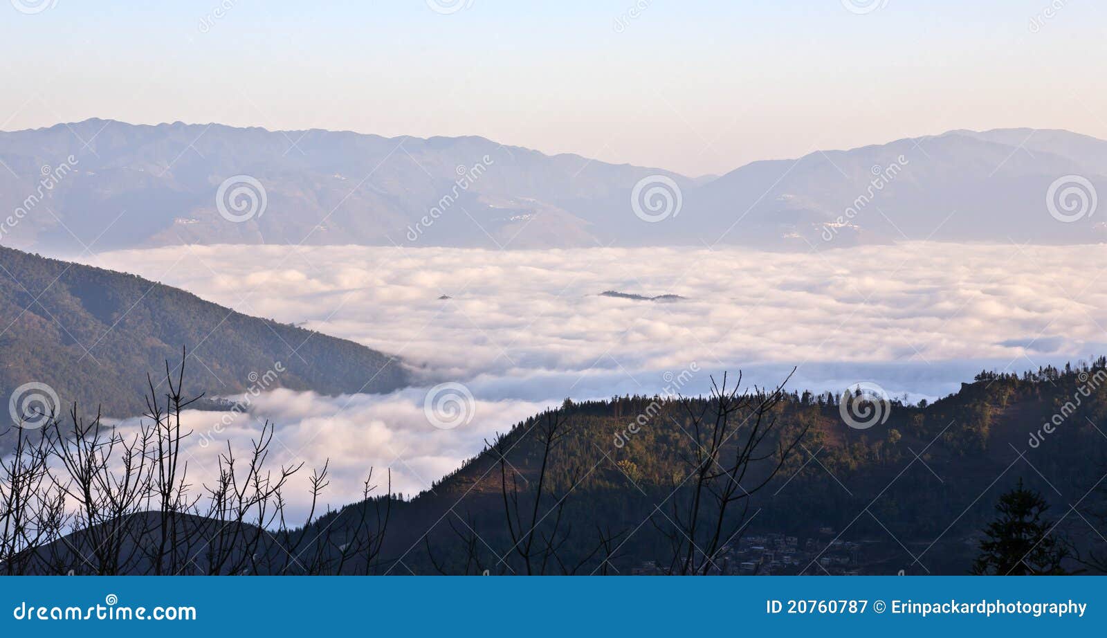 Soft Light on a Fog Inversion Layer Stock Image - Image of clouds ...