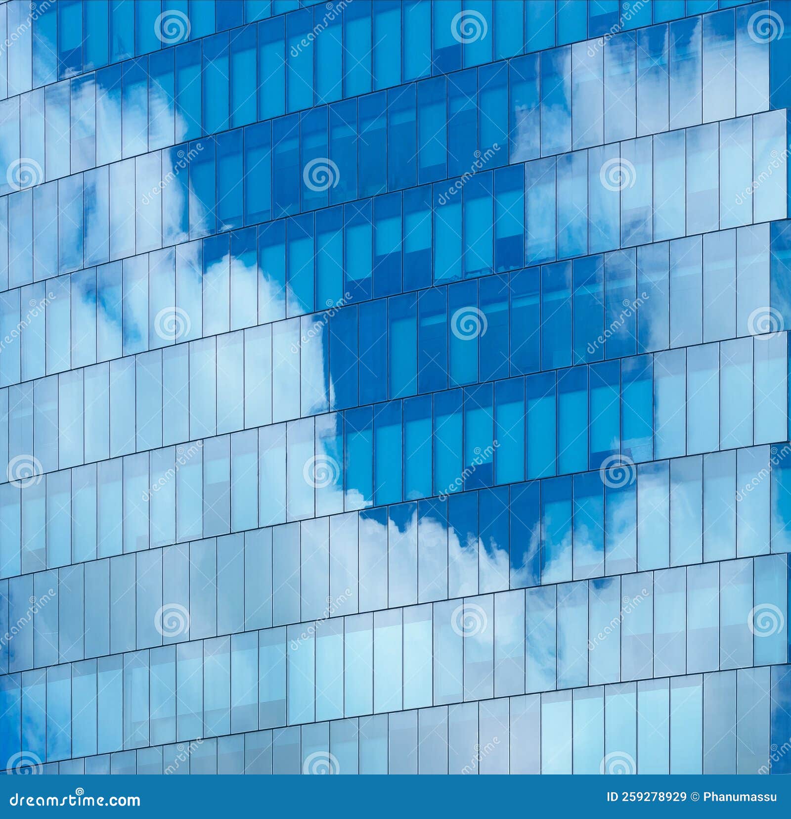 Soft Light Glass Wall Exterior Architecture Building Reflection Cloud ...